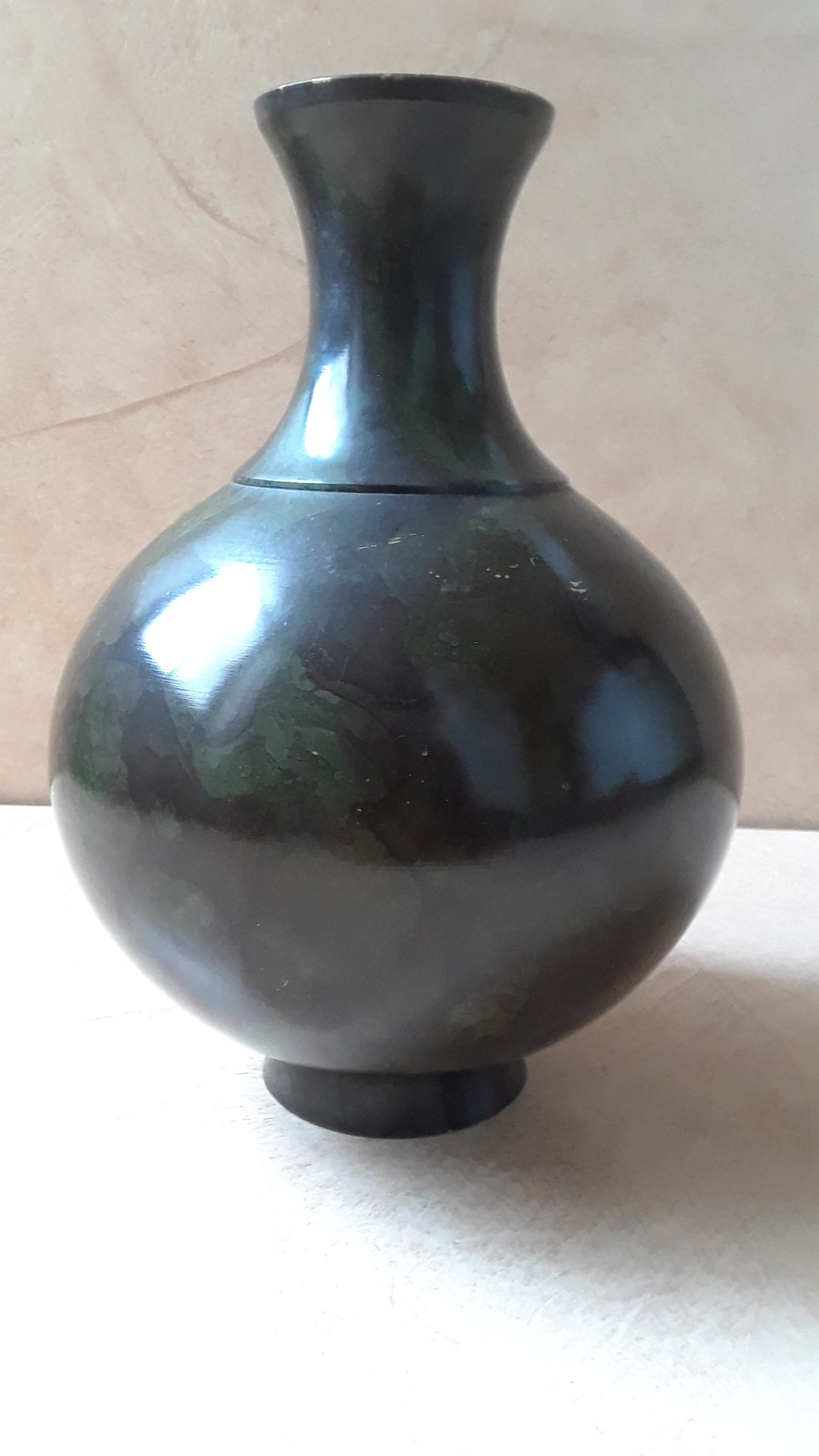 Toyo Vase Made in Japan, Vintage Mixed Metal Vase With Foral Carvings ...