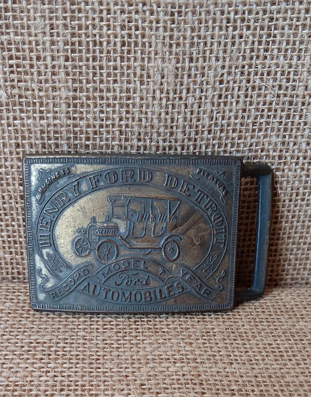 Vintage Henry Ford Detroit Automobiles Record Model T Year Brass Belt ...