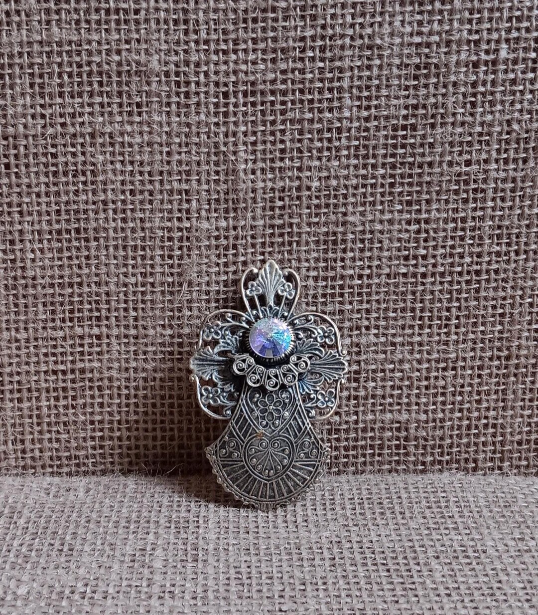 Signed Jane 1997 AOL Filigree Angel Brooch, Vintage Brass Angel Pin ...