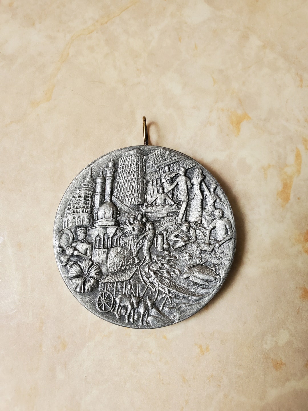 Selangor Pewter Greetings From Malaysia Medallion, Pewter Disc Charm ...