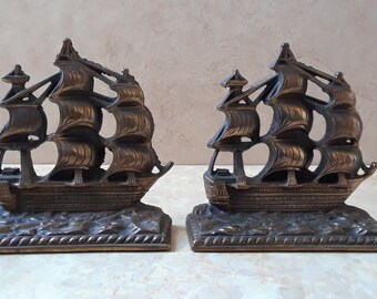 Metal Ship Bookends - Etsy