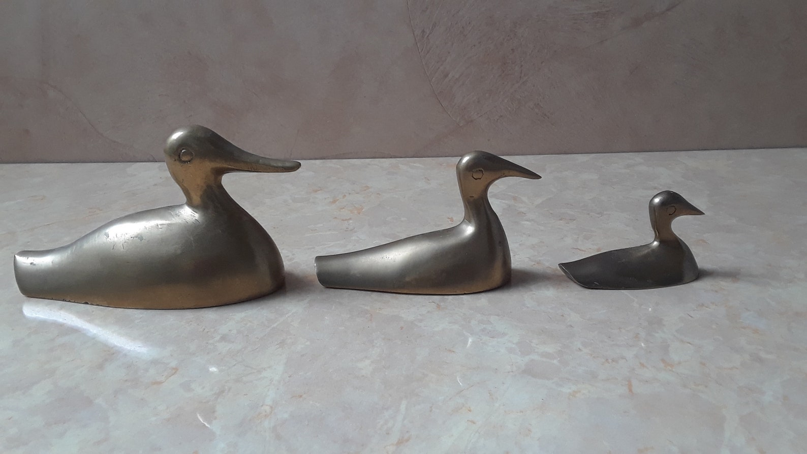 Vintage Set of 3 Brass Duck Duckling Figurines, Metal Bird Figurines ...