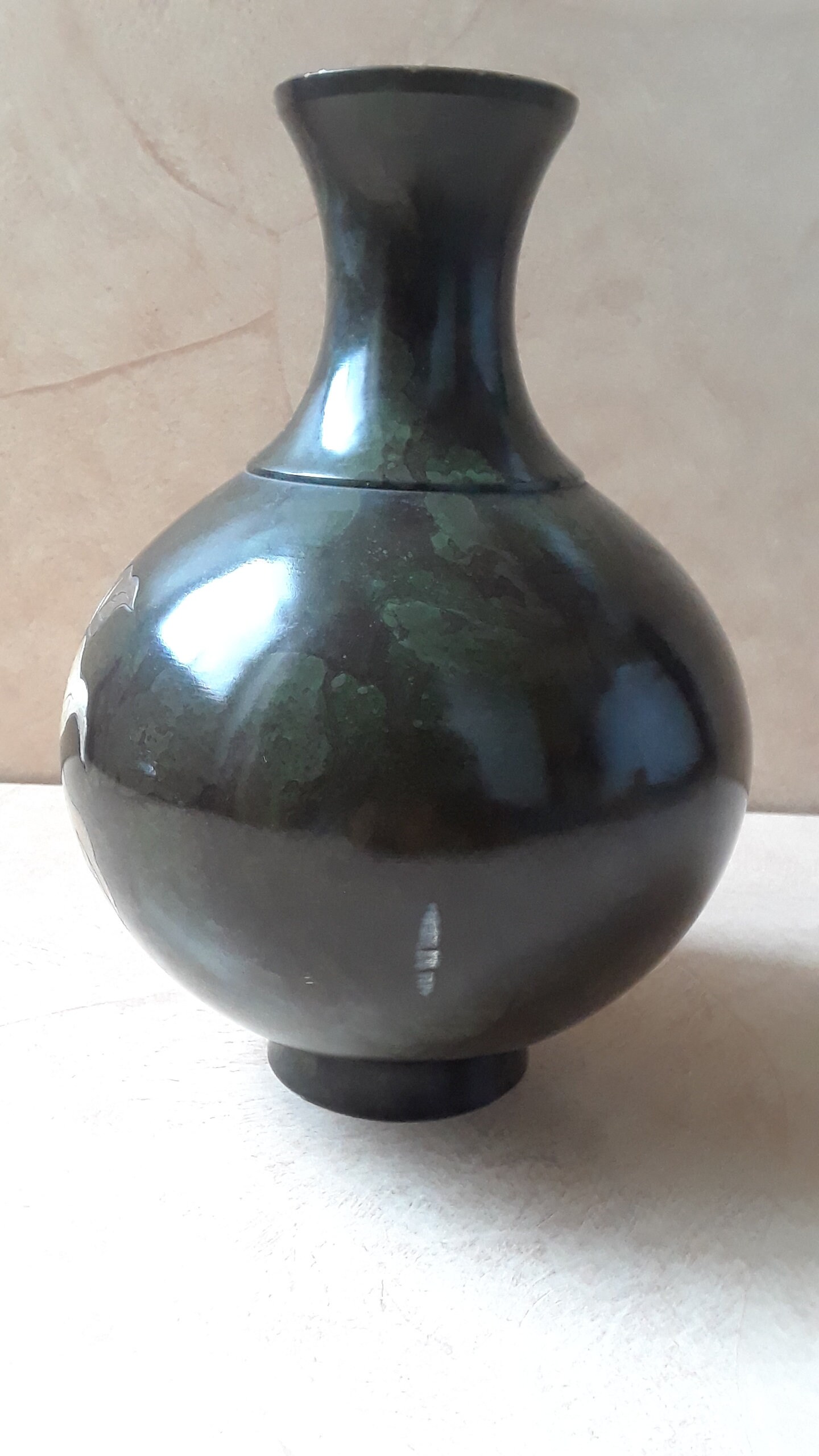 Toyo Vase Made in Japan, Vintage Mixed Metal Vase With Foral Carvings ...