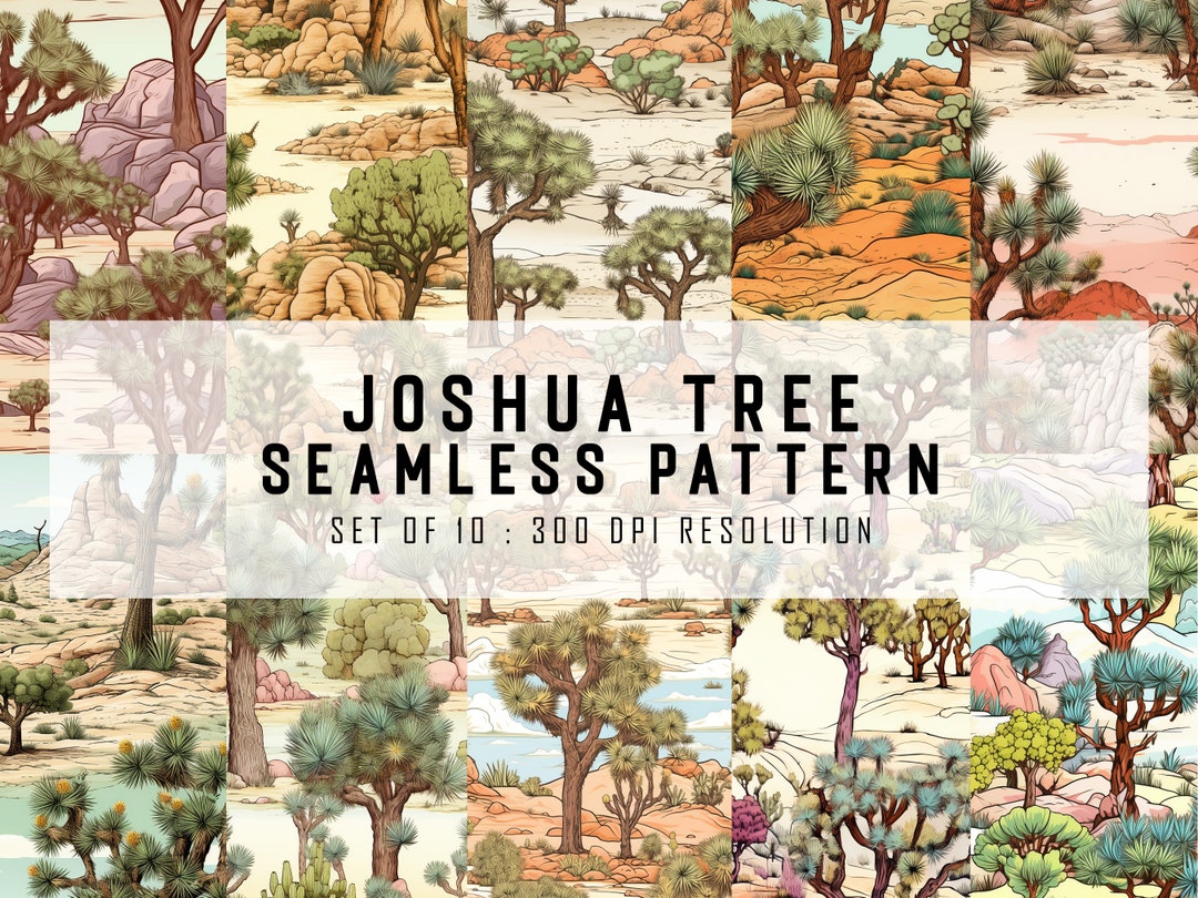 10 Joshua Tree and Desert Seamless Patterns - Digital Download ...