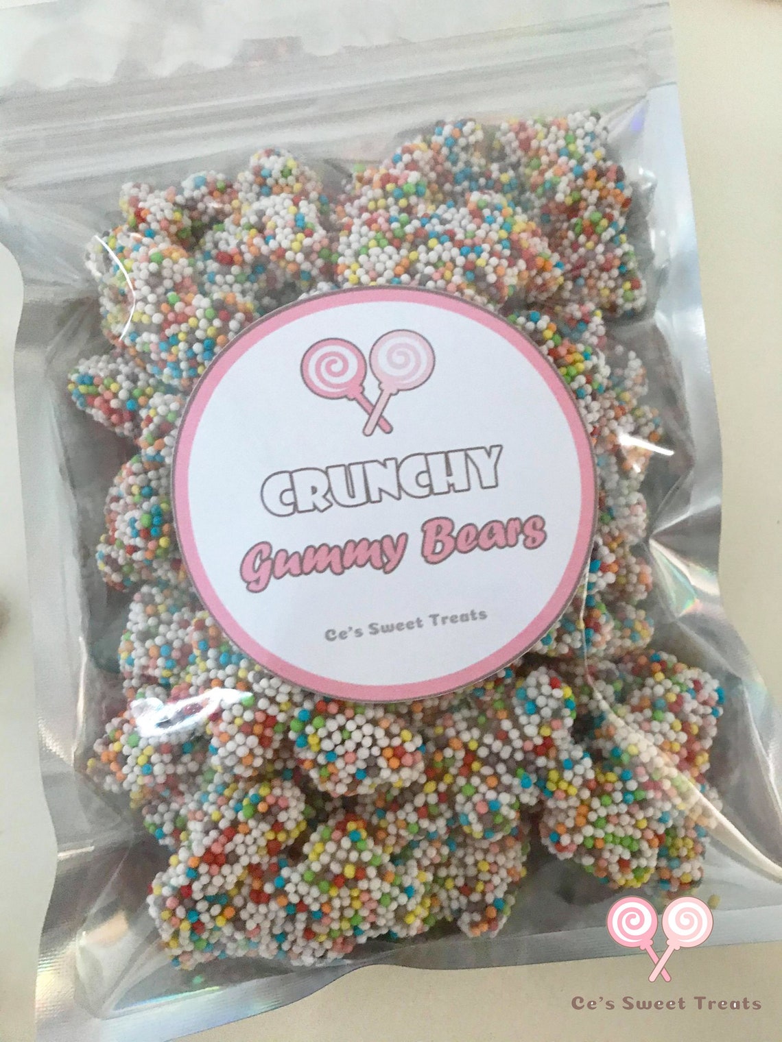 Crunchy Gummy Bears Rainbow Candy Sprinkles Gummy Candy | Etsy