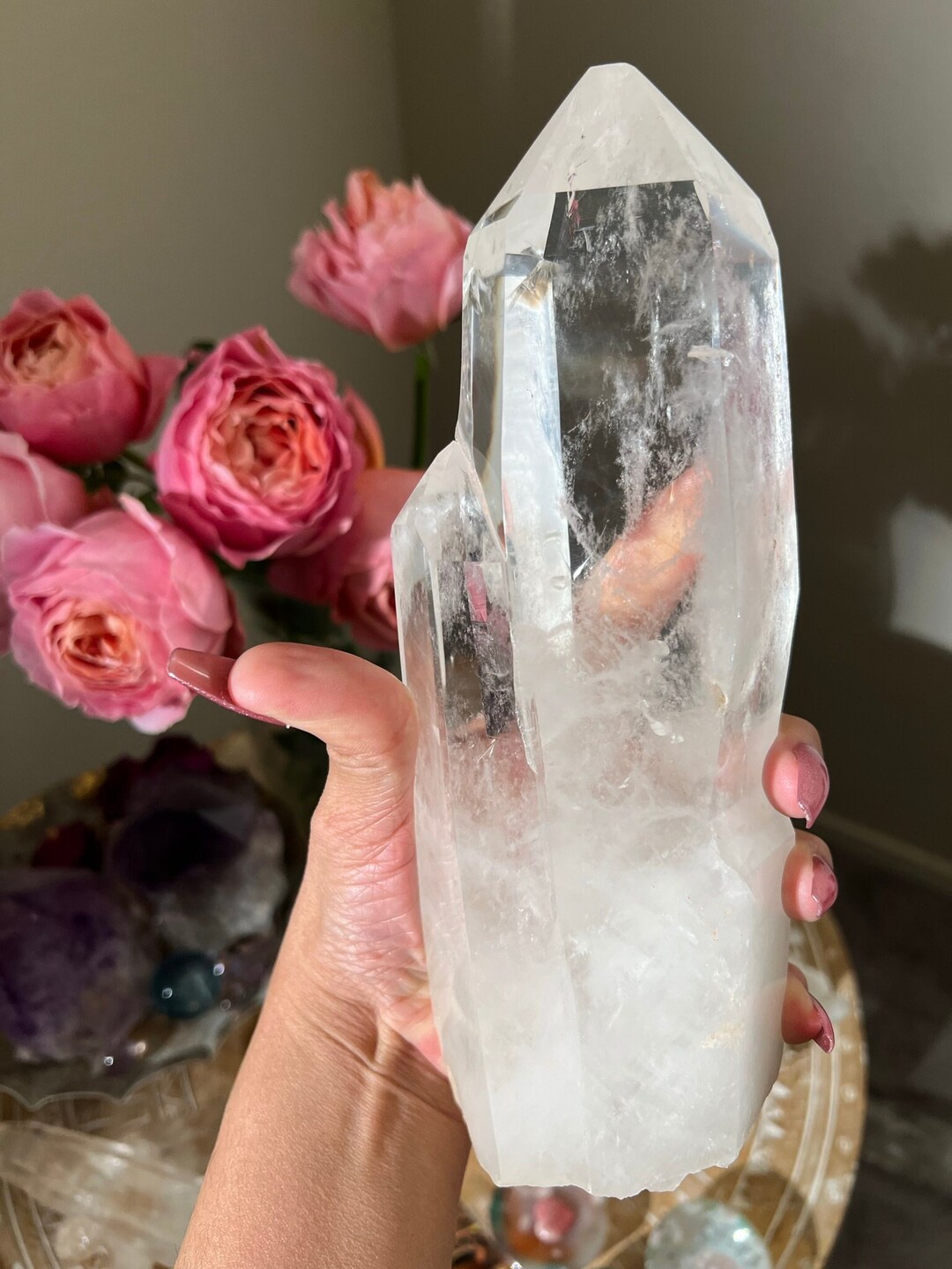 Extra Large Blue Needle Quartz, Twin Quartz, Blue Lithium Quartz ...