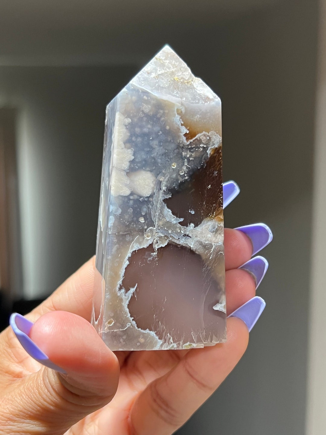 Black Flower Agate, Blue Flower Agate, Blue and Grey Flower Agate ...