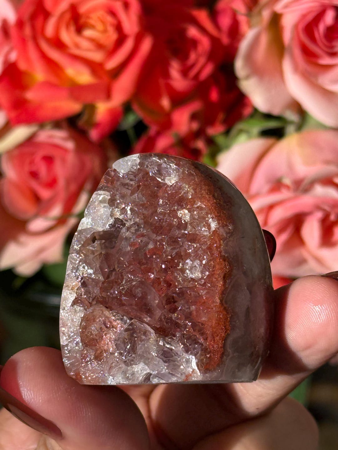 Mini Red Rainbow Amethyst, Galaxy Amethyst, Pink Amethyst, Amethyst Geode Cut Base, Crystals ...