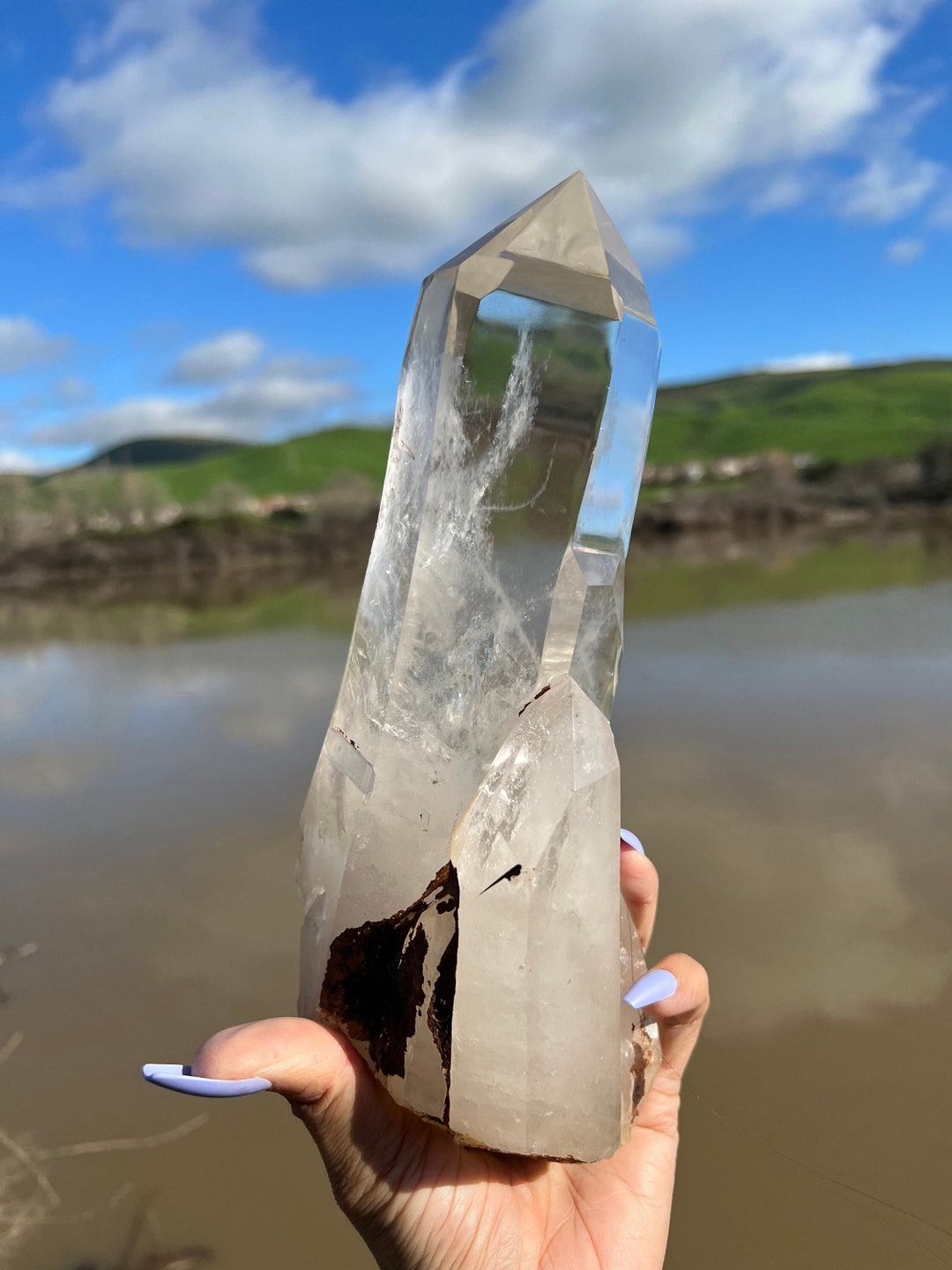 Extra Large Blue Needle Quartz, Twin Quartz, Blue Lithium Quartz ...