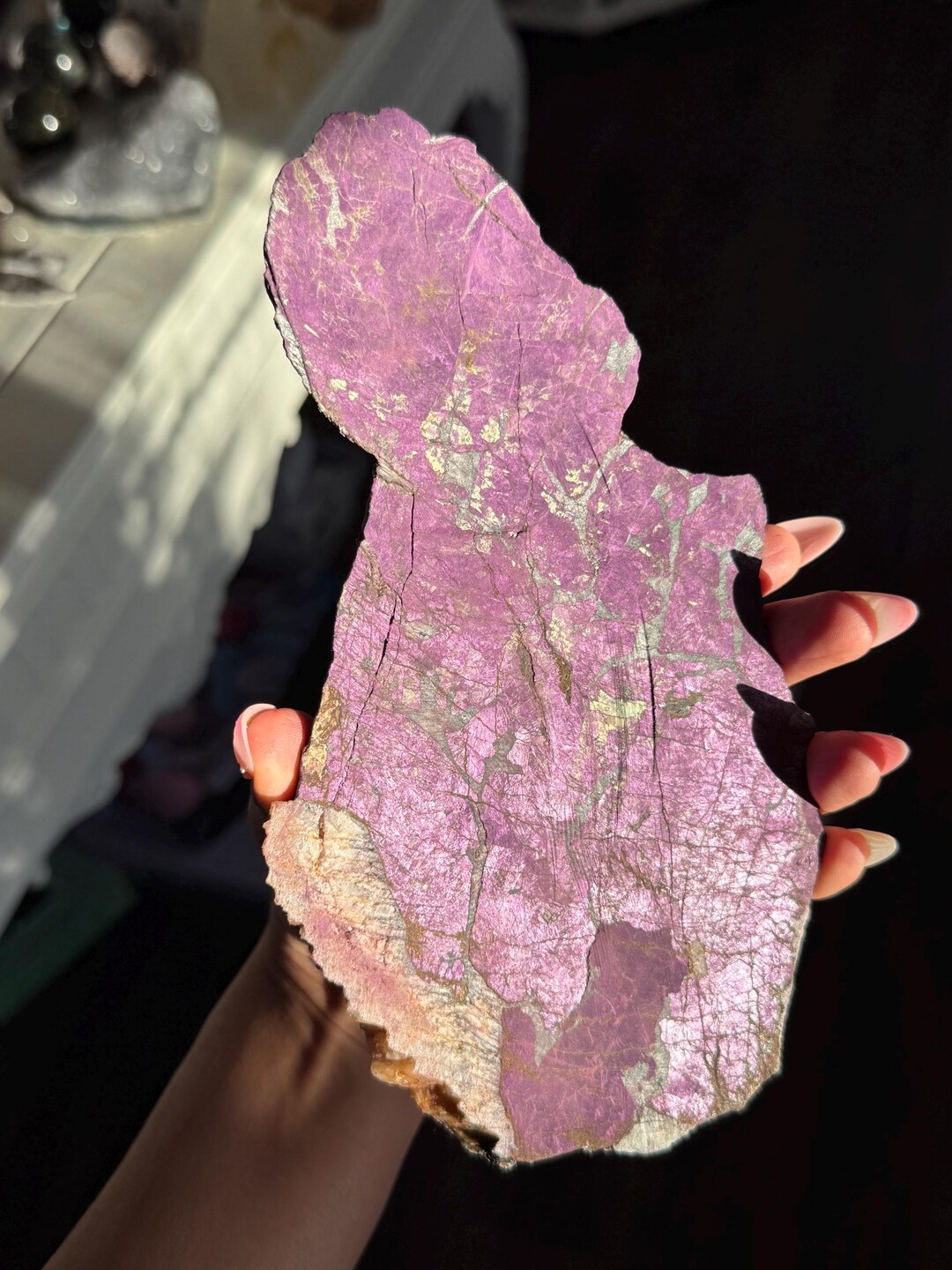 Purpurite, Flashy Purpurite Slab, Heterosite Crystal, Rare Purple ...