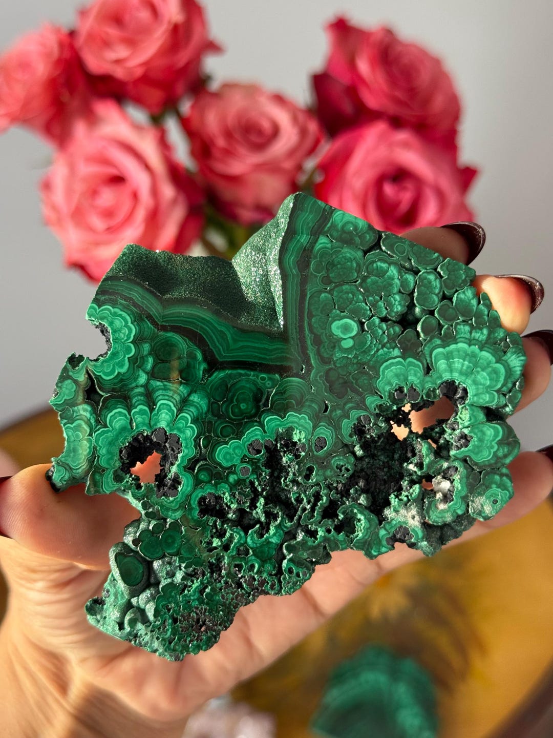 Druzy Malachite Slab, Polished Malachite, Malachite, Crystal Slabs ...