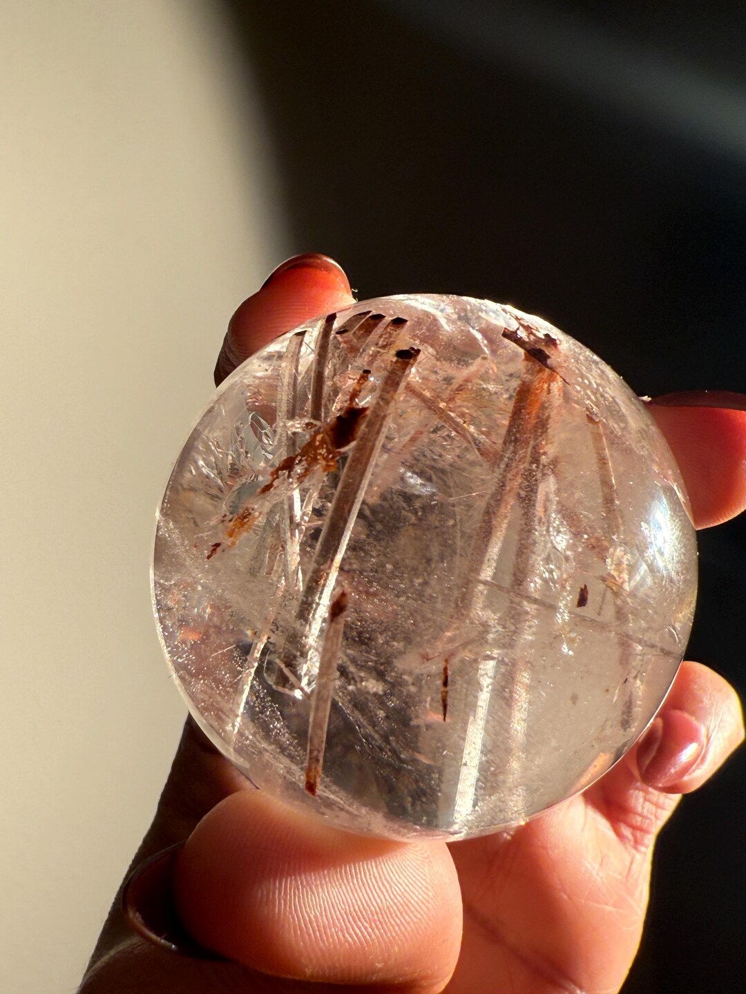 Red Rutile Quartz, Copper Rutilated Quartz Sphere, Silver Rutile ...