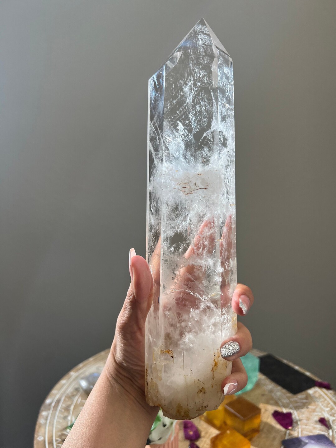 Extra Large Clear Quartz, Natural Clear Quartz Wand, Polished Natural ...