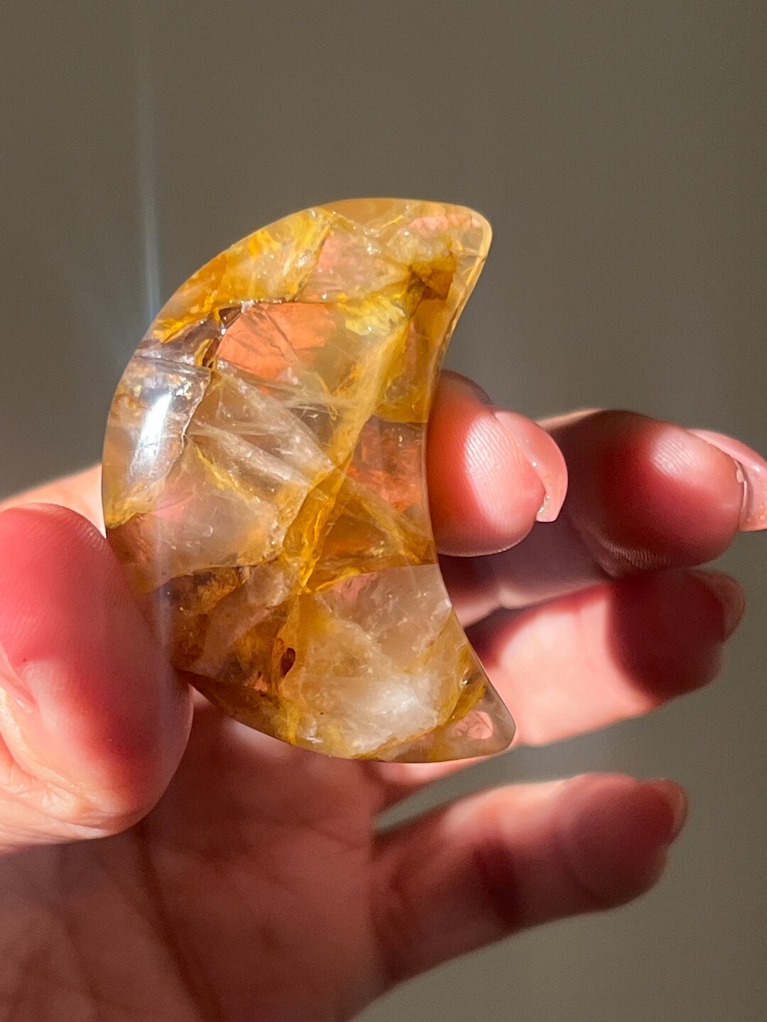 Star Flash Golden Healer Quartz Moon, Golden Healer Quartz, Red Fire ...