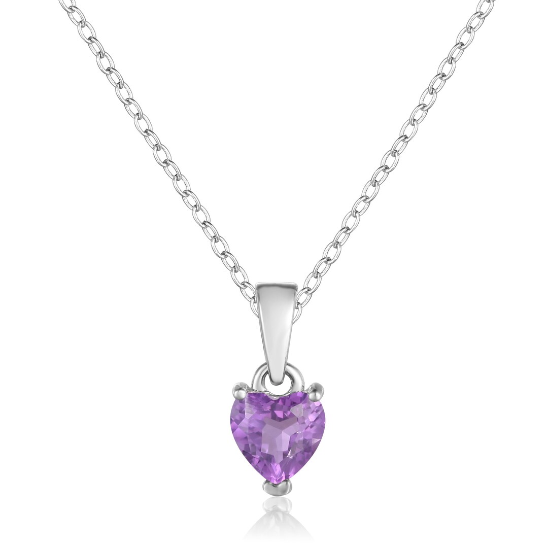 Natural Purple Amethyst Heart Pendant Necklace Amethyst Heart Shape ...
