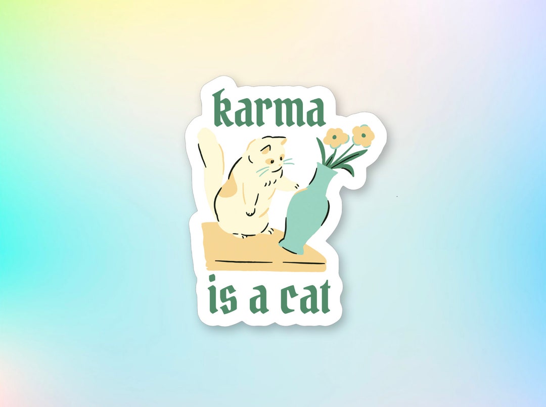 Karma is a Cat Vinyl Sticker Decal Midnights Taylor Swift - Etsy