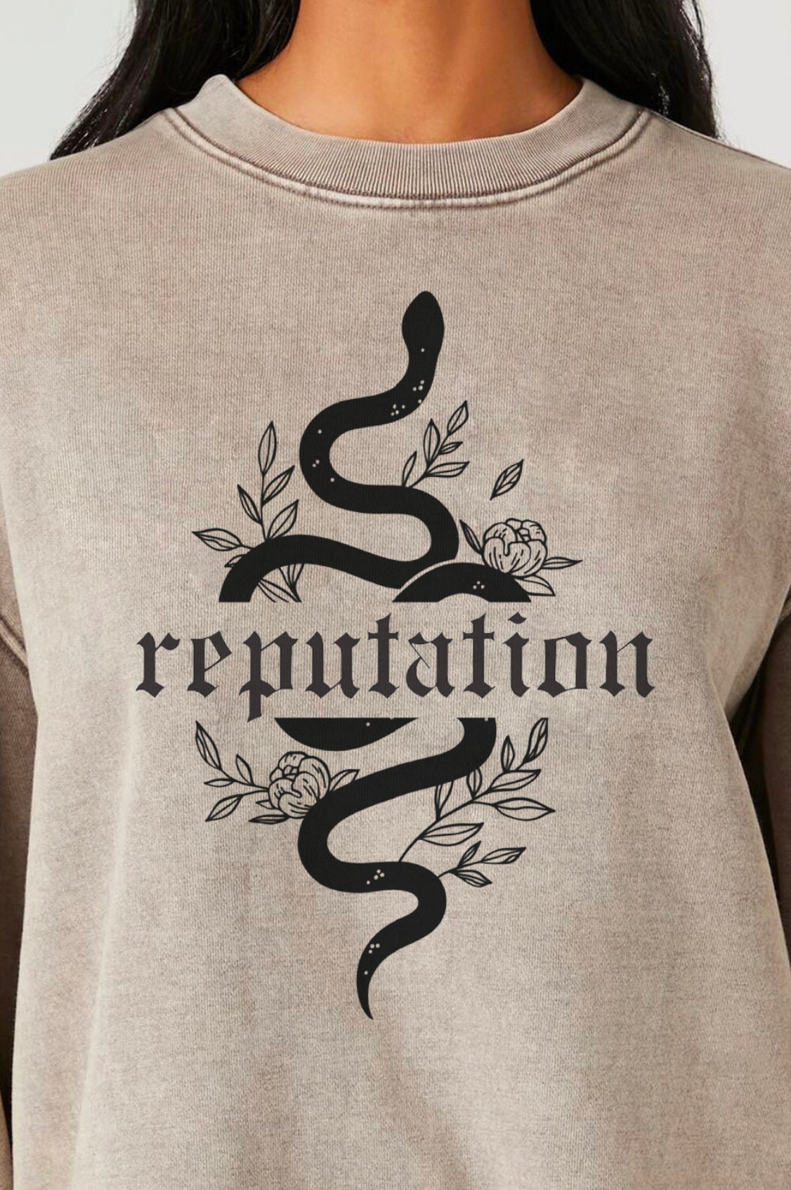 Reputation Logo Snake Eras Tour Merch Graphic PNG black and White ...