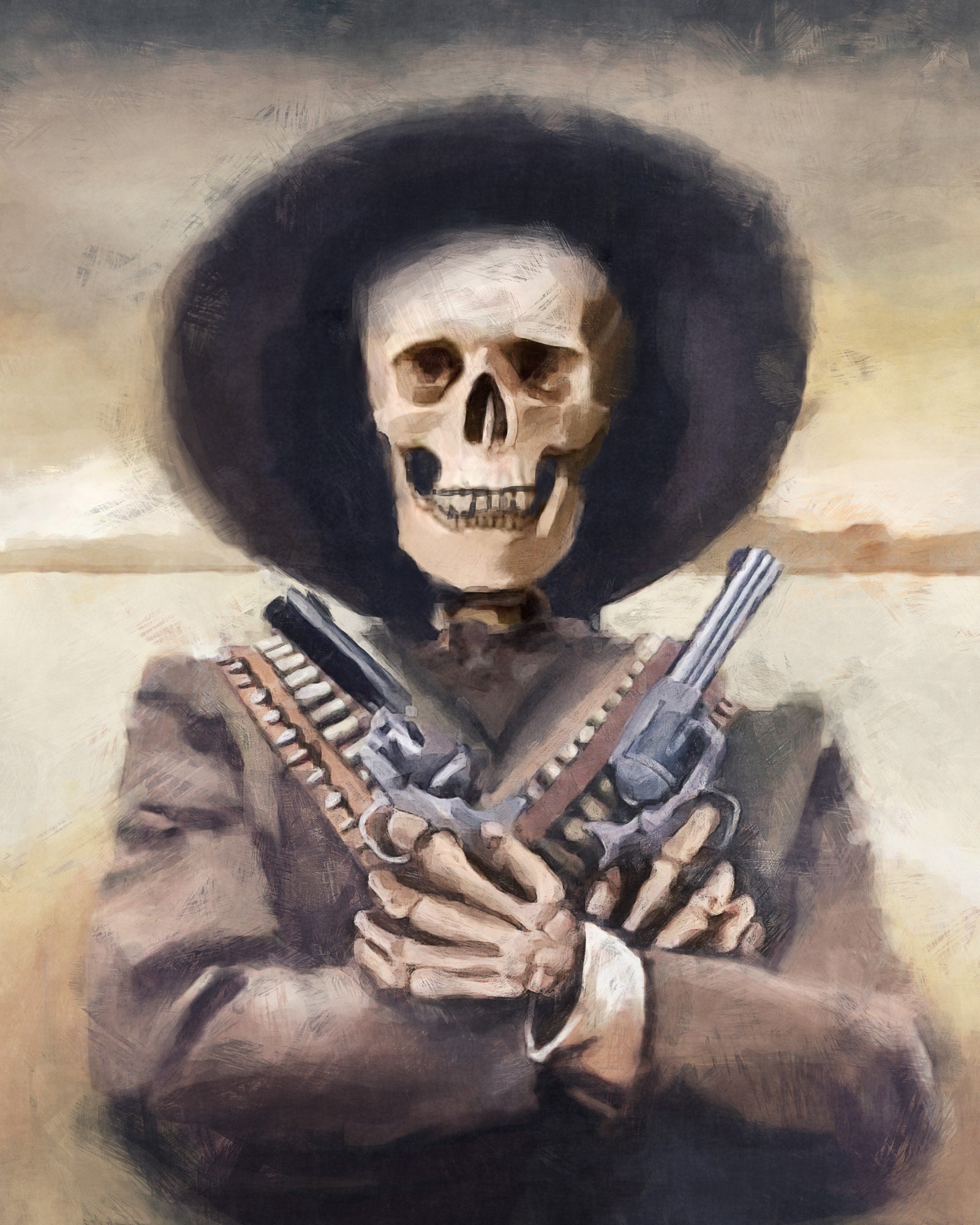 Painting Illustration Of A Dia De Los Muertos Pancho Villa | Etsy