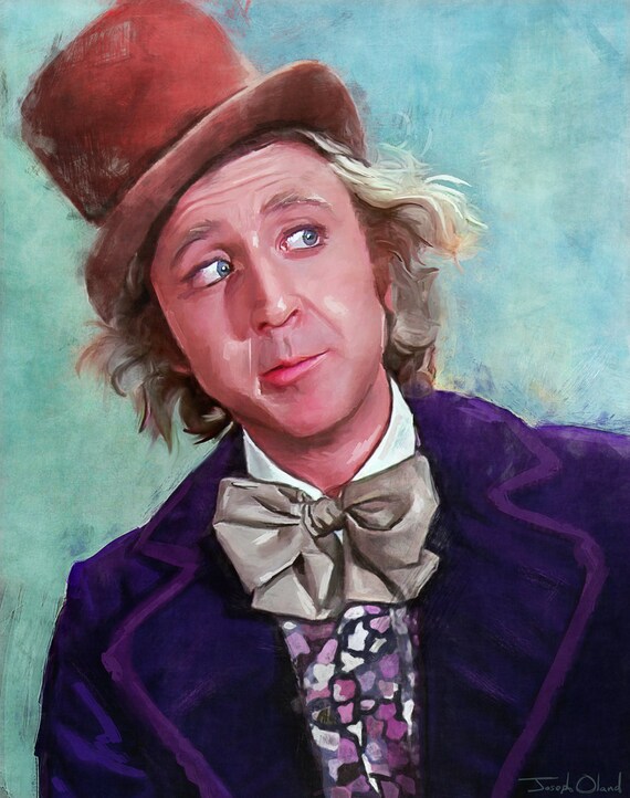 Painting Illustration Portrait of Willy Wonka the Dreamer of | Etsy