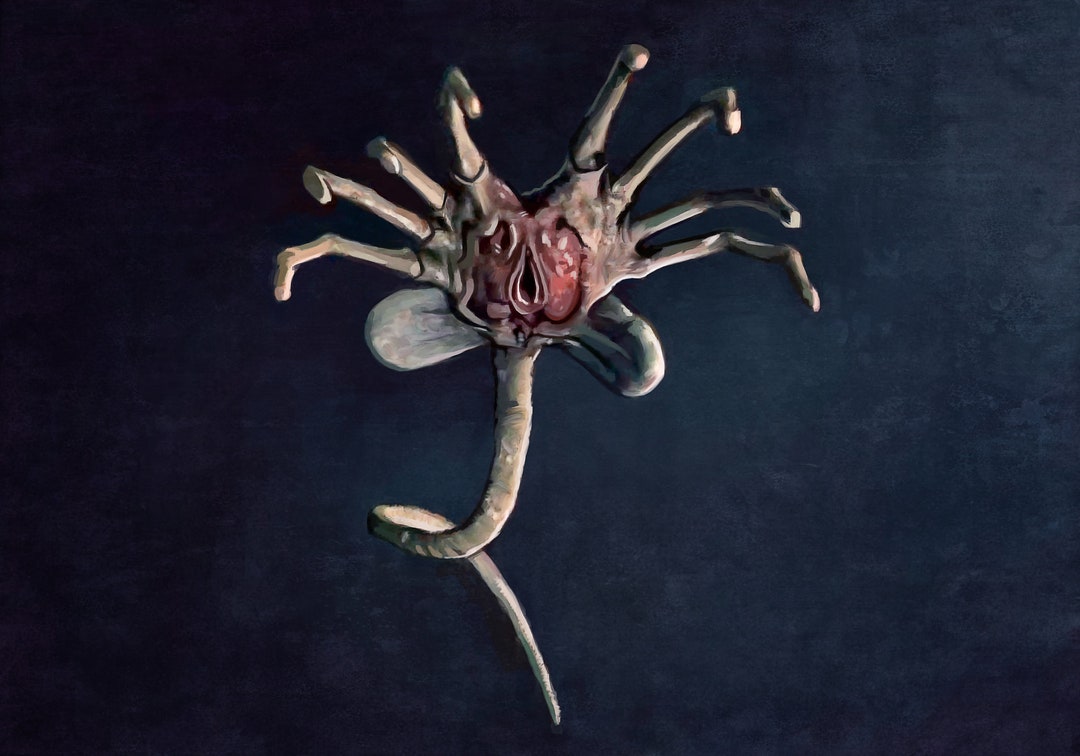 Painting Illustration Fan Art of an Alien Face Hugger From the Popular ...