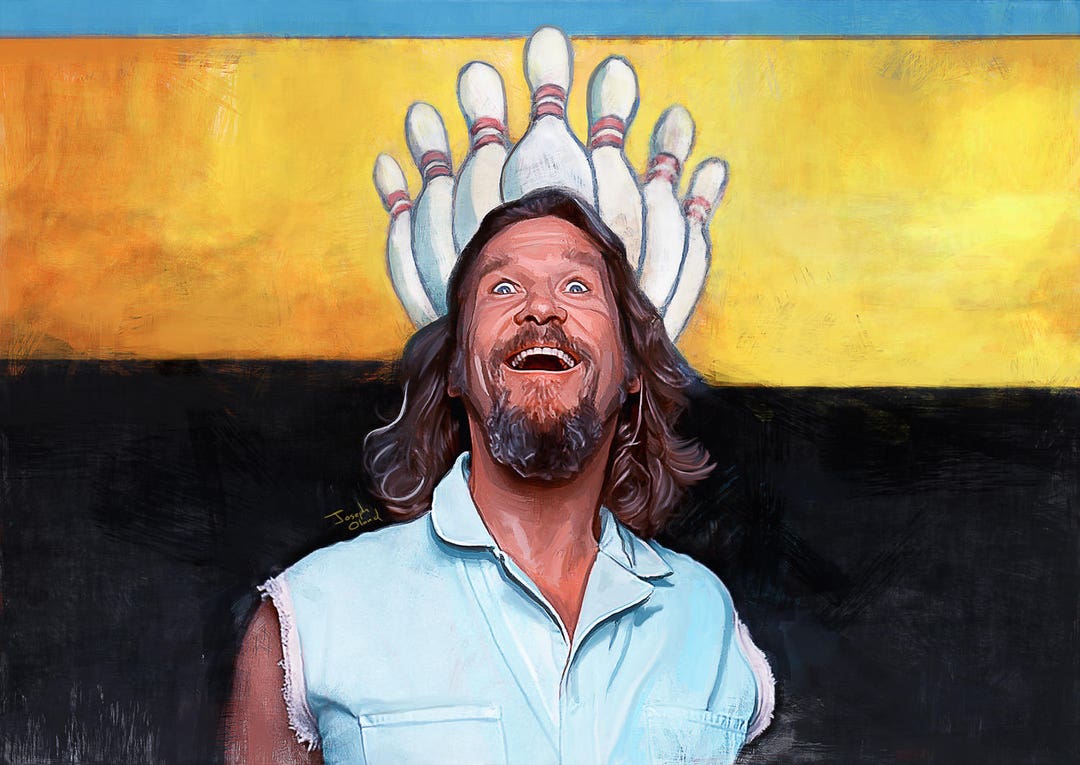 Painting Illustration of the Dude - Jeffrey Lebowski - Dancing in A ...