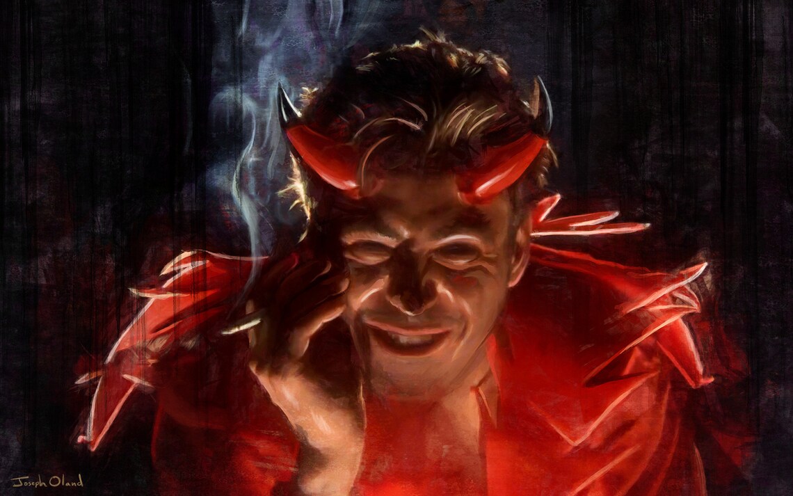 Malerei Illustration des Teufels den Sie kennen inspiriert | Etsy