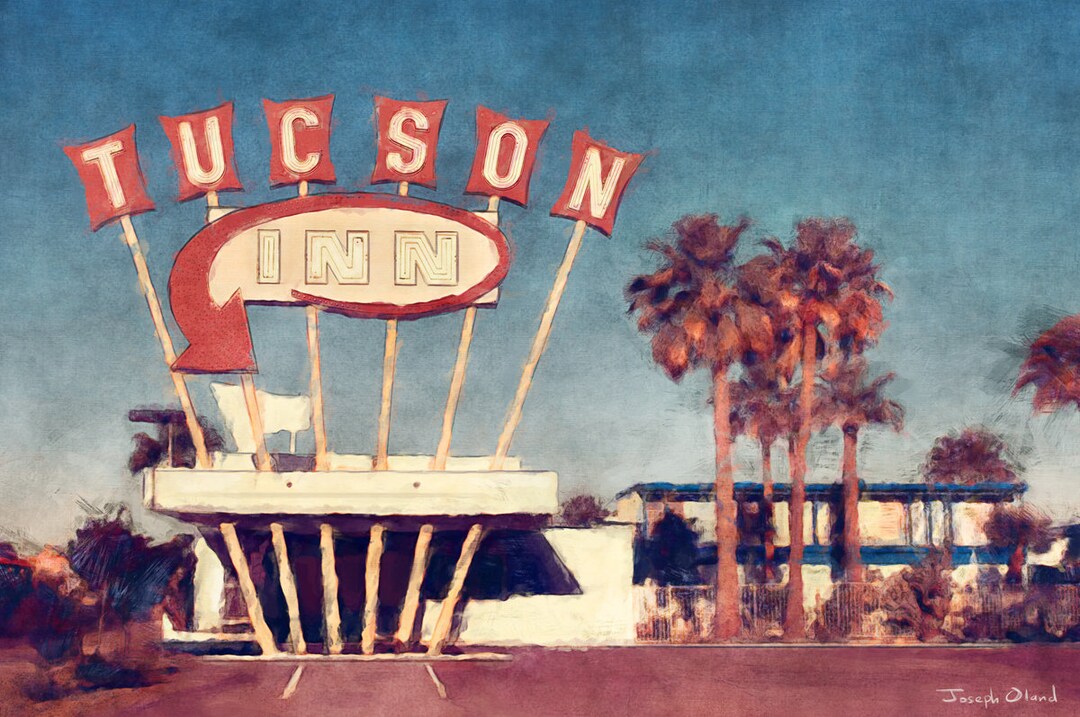 Illustration Painting of Vintage Legacy Motel in Downtown Tucson, the ...