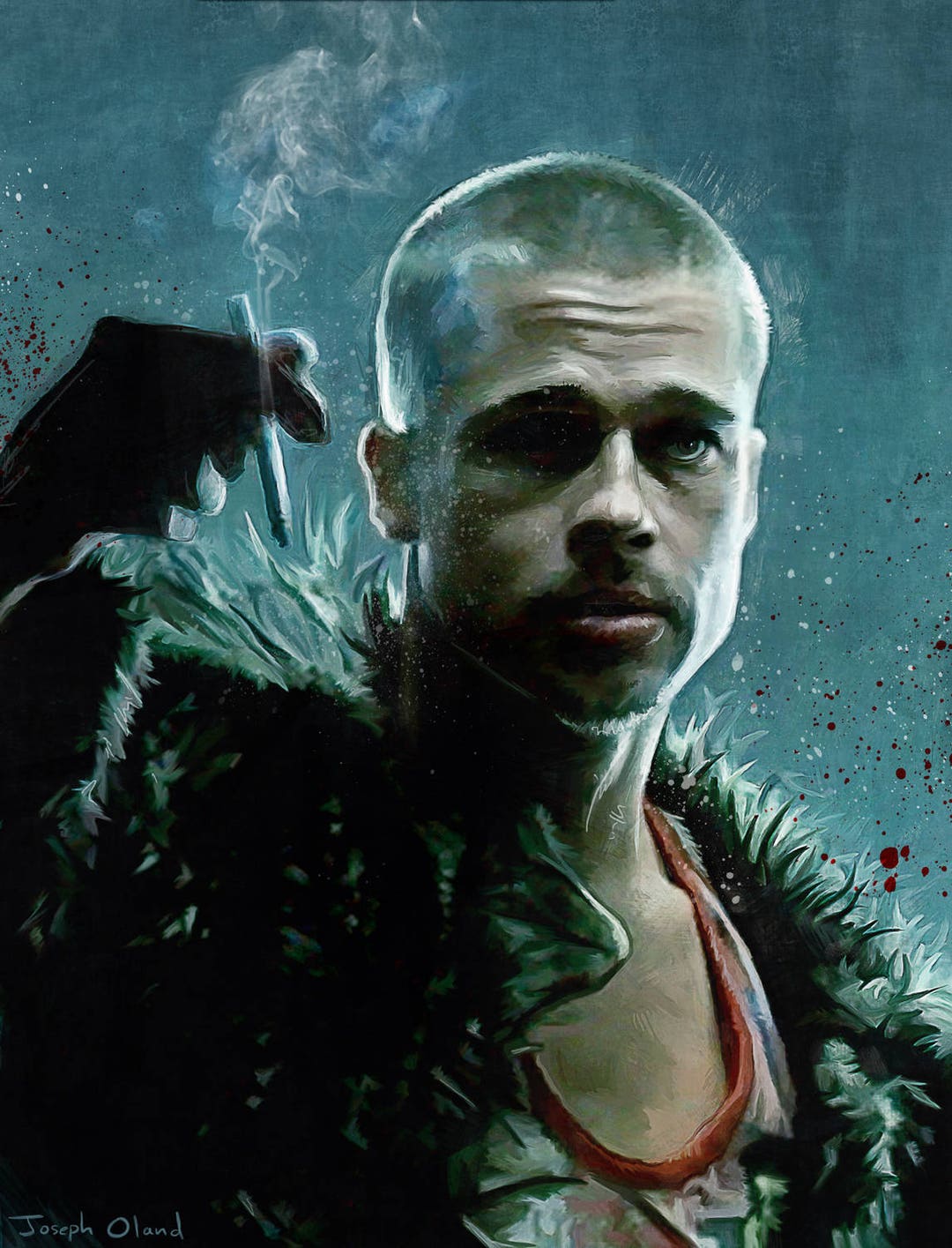 Painting Illustration of Tyler Durden - Brad Pitt - From Fight Club as ...