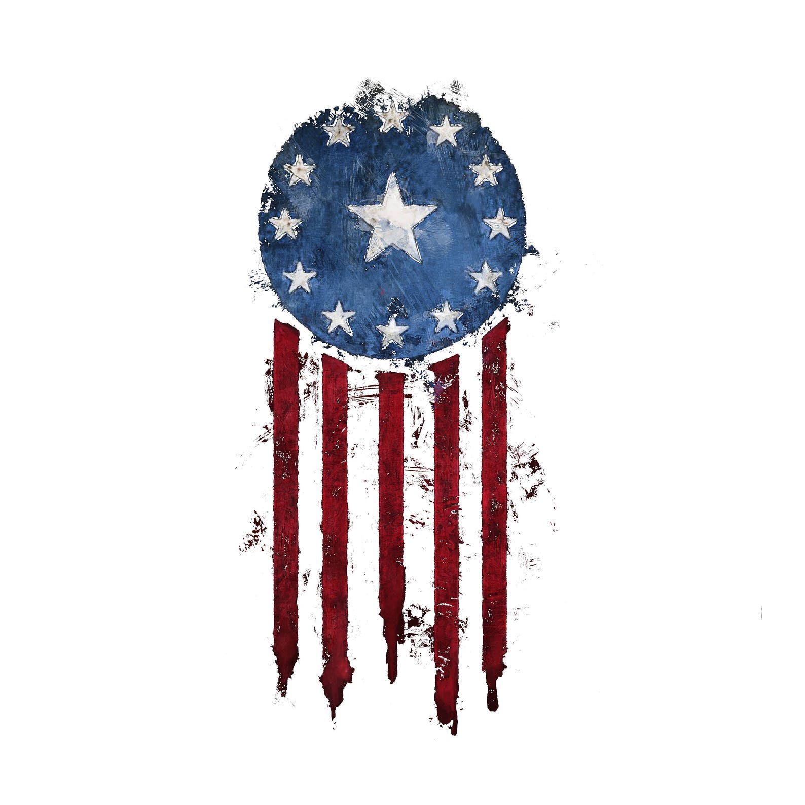 Fallout New Vegas Illustration Print of the Old World American Flag ...