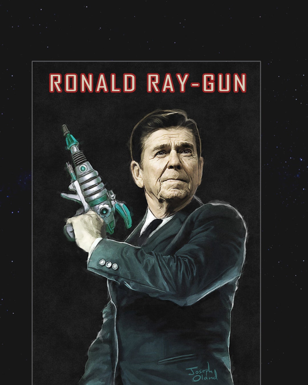 Painting of Ronald Reagan in 'the Adventures of Ronald Ray Gun', A ...