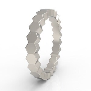 Hexagon Honeycomb Stackable Ring | Geometric Charm and Versatile Style ...