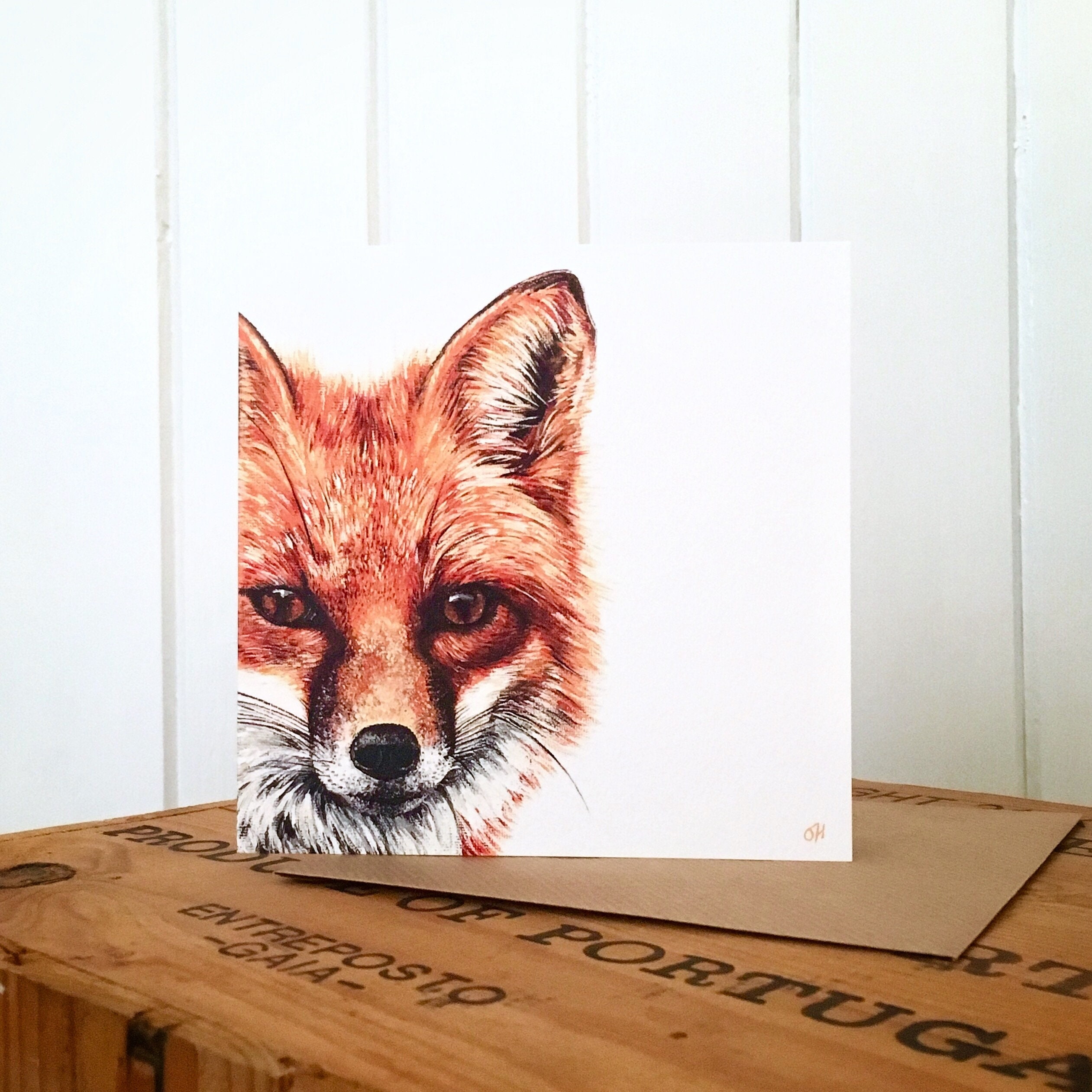 Fox Greetings Card Fox Card Original Fox Art Fox Painting Wildlife Art ...