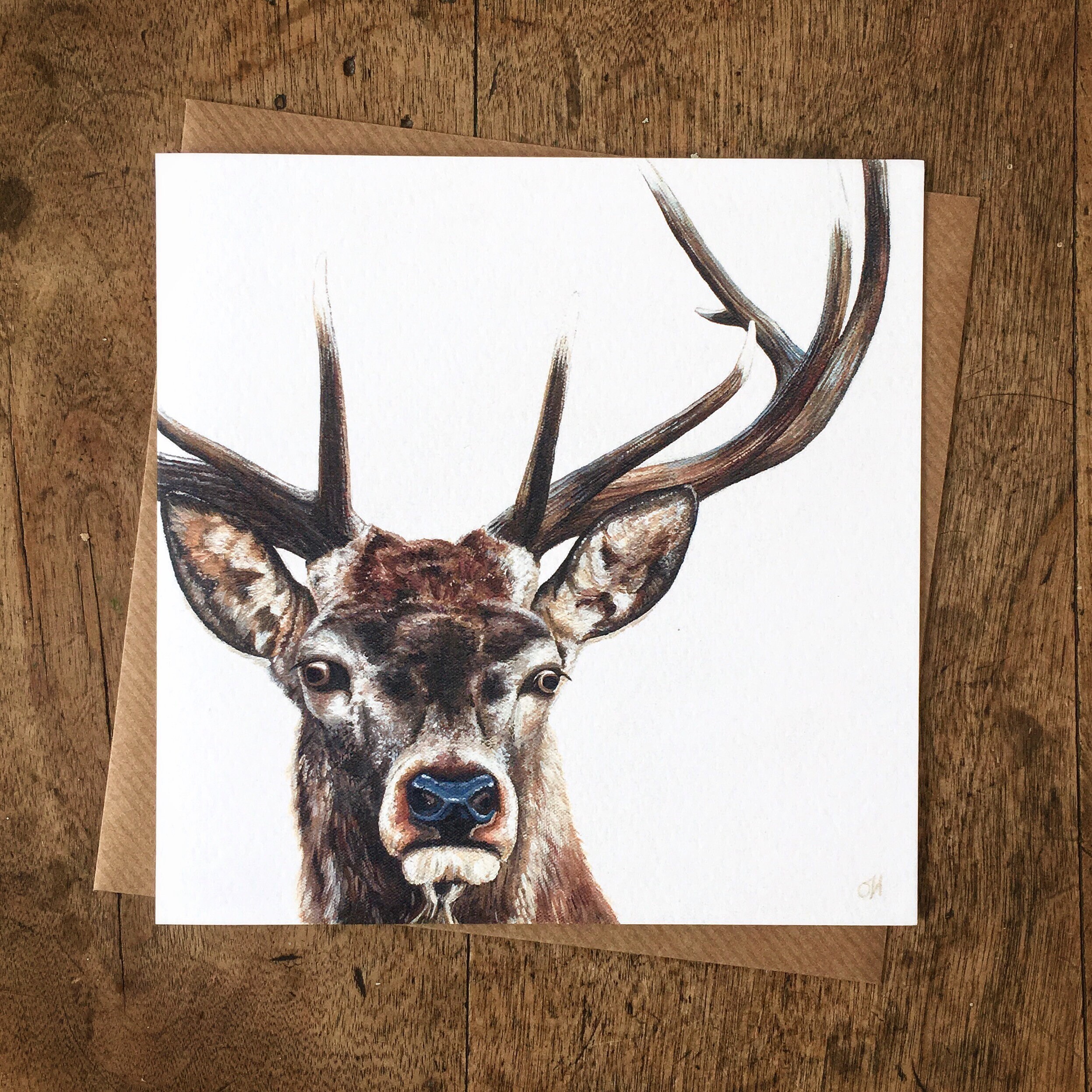 Stag Greetings Card - Stag Card - Stag Painting - Deer Card - Birthday ...