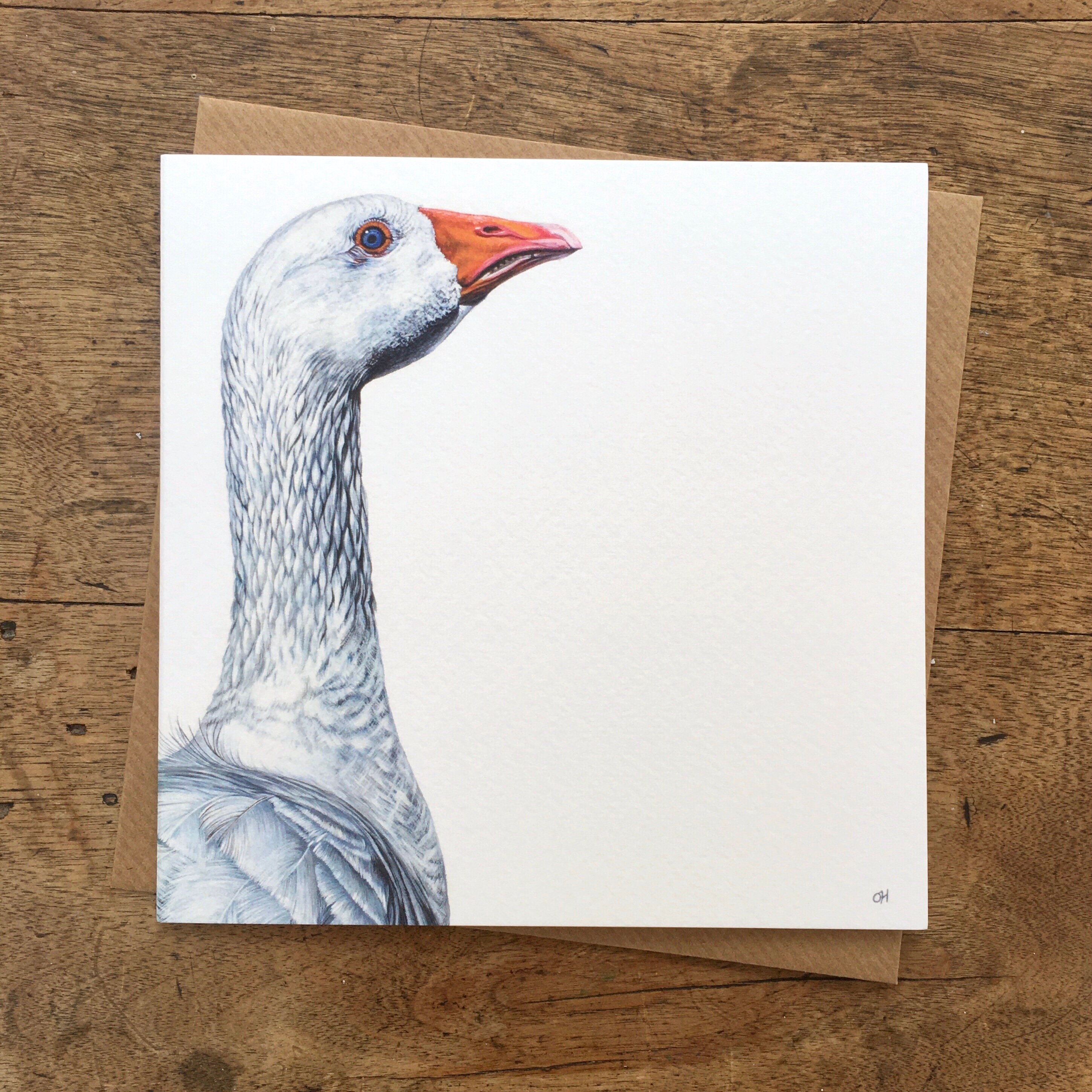 Goose Greetings Card - Goose Card - Goose Art - Goose Painting - Farm ...
