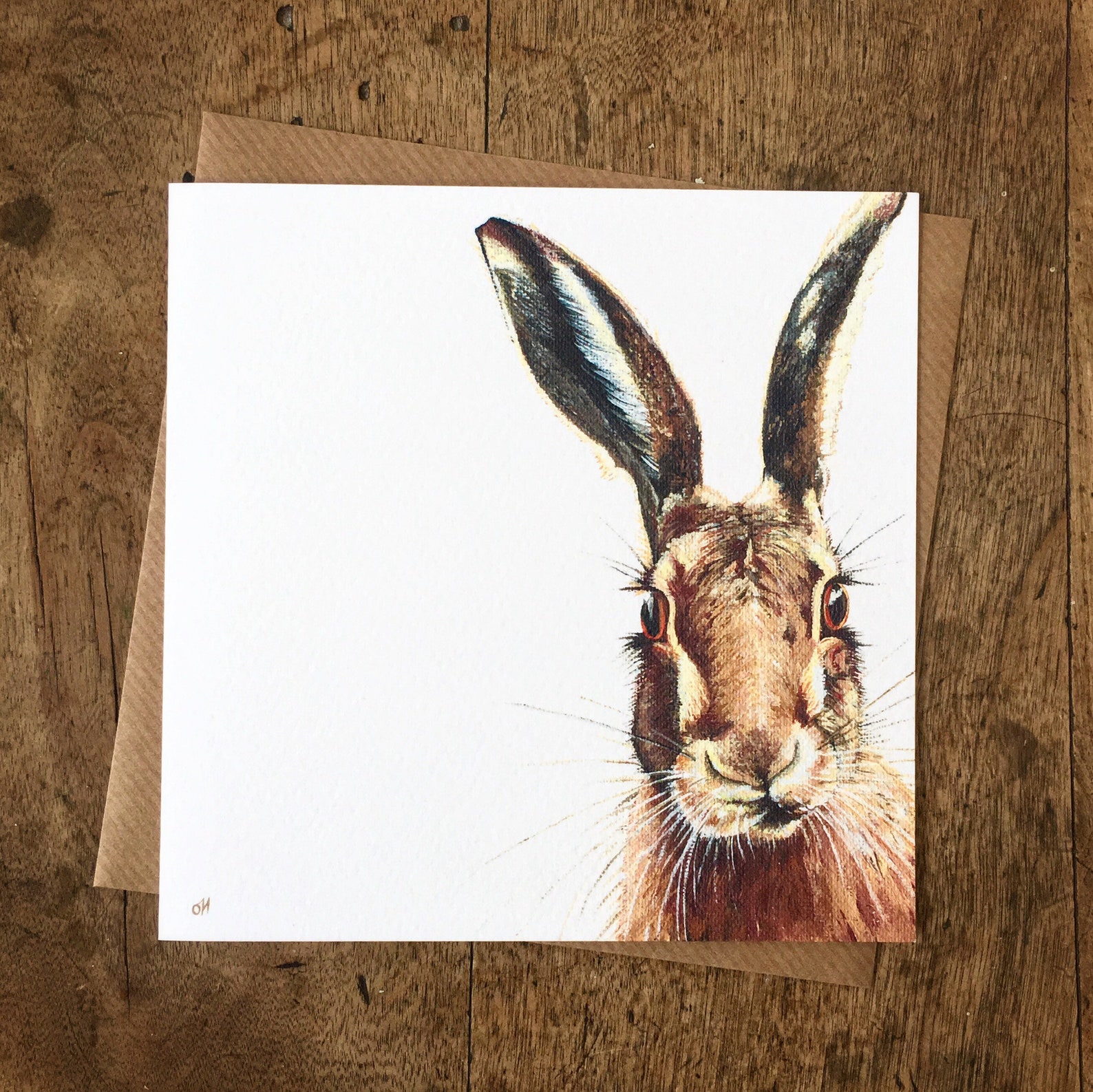 Hare Greetings Card - Hare Card - Art Card - Wildlife Card - Hare Art ...