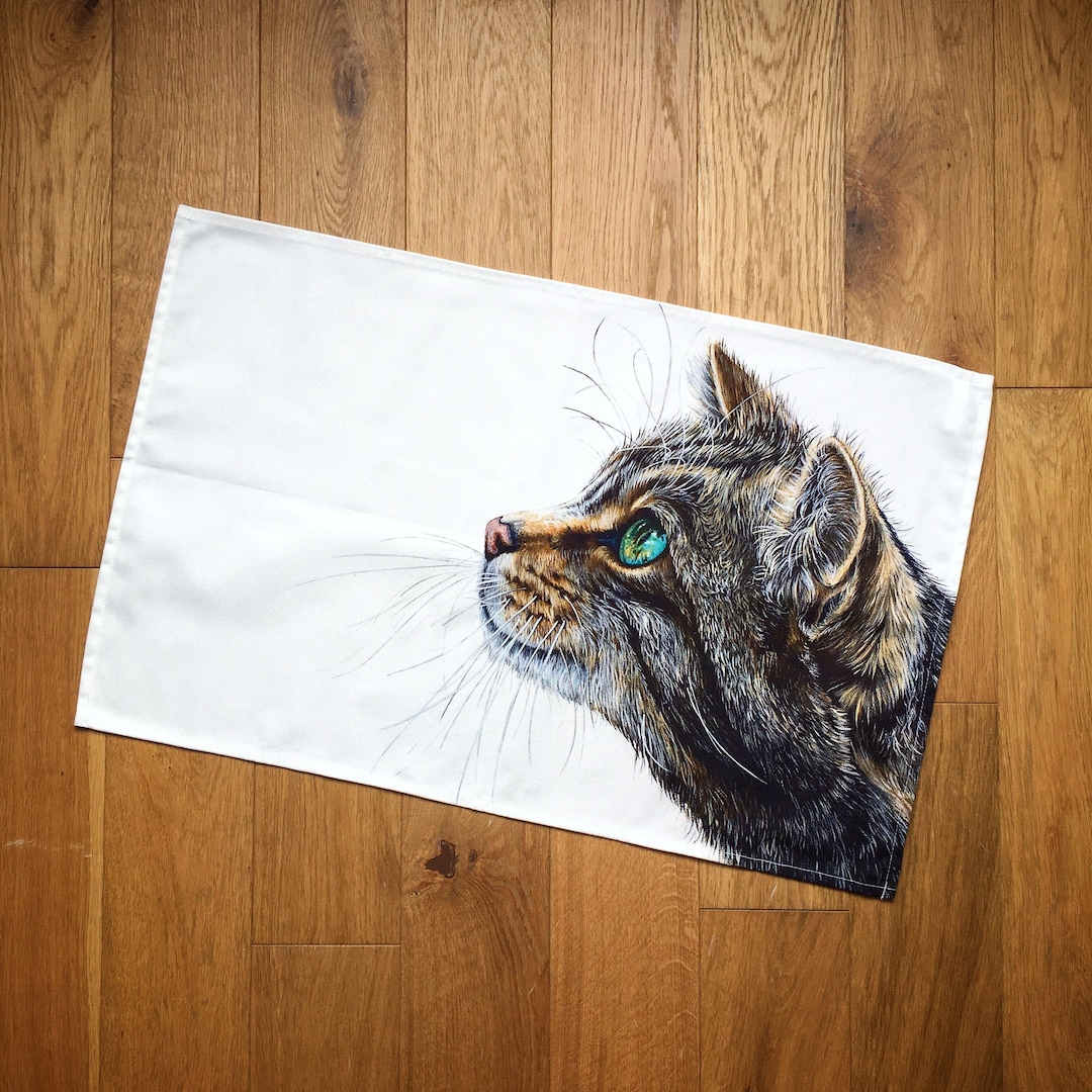 Cat Tea Towel | Kitchen Textiles | Homeware | Cotton Tea Towel ...
