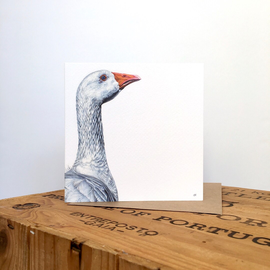 Goose Greetings Card - Goose Card - Goose Art - Goose Painting - Farm ...