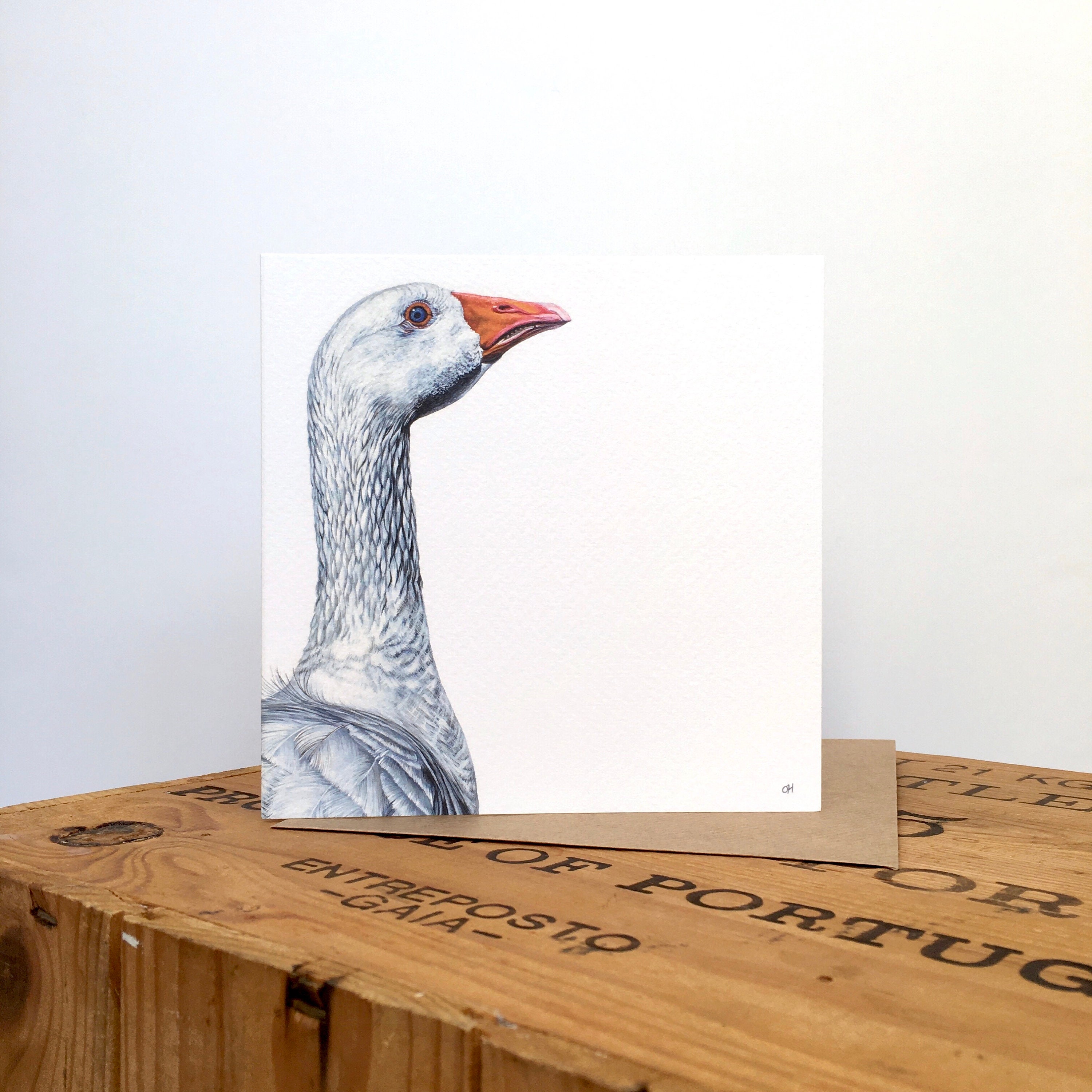Goose Greetings Card - Goose Card - Goose Art - Goose Painting - Farm ...