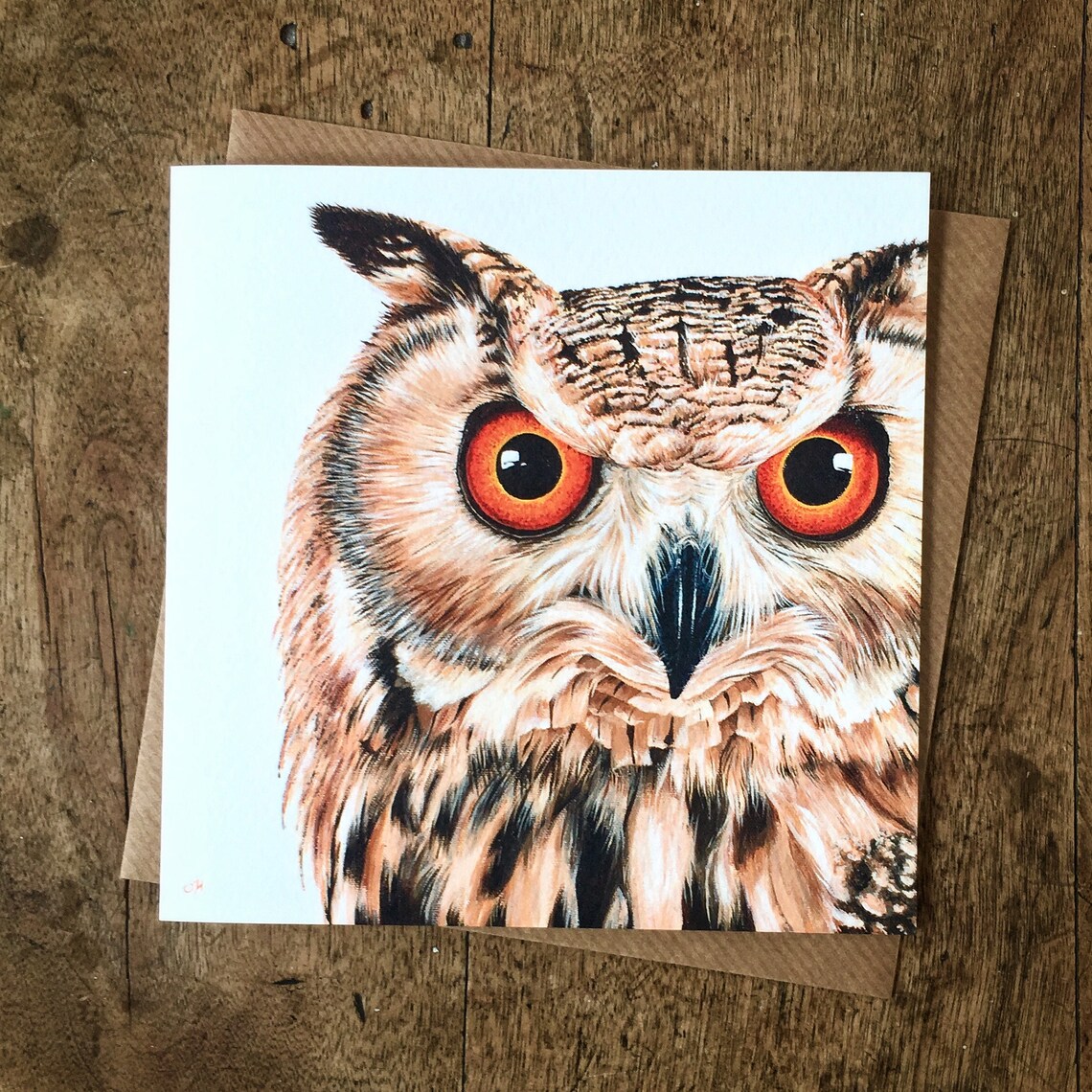 Eagle Owl Greetings Card Owl Card Owl Art Owl Painting - Etsy UK