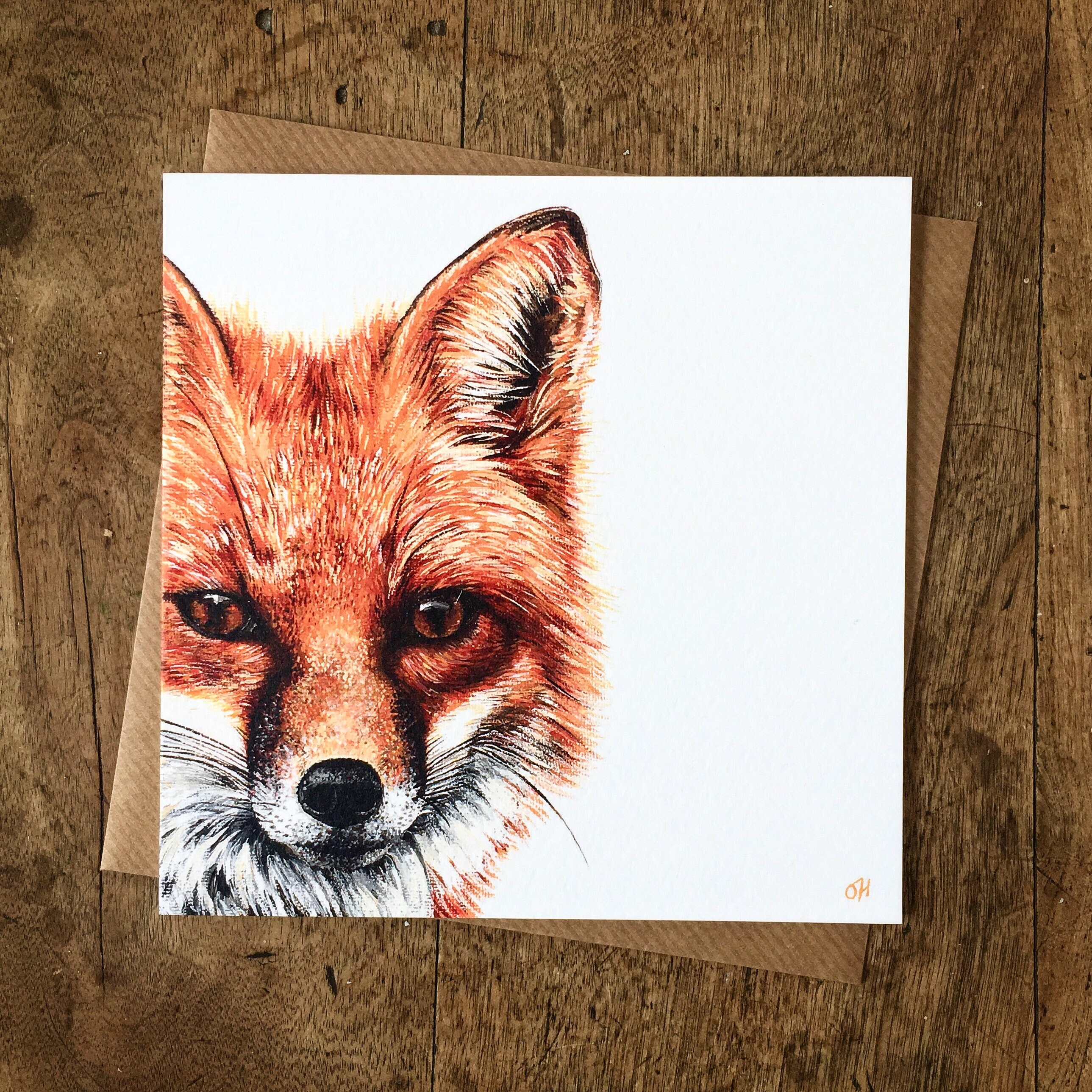 Fox Greetings Card Fox Card Original Fox Art Fox - Etsy UK