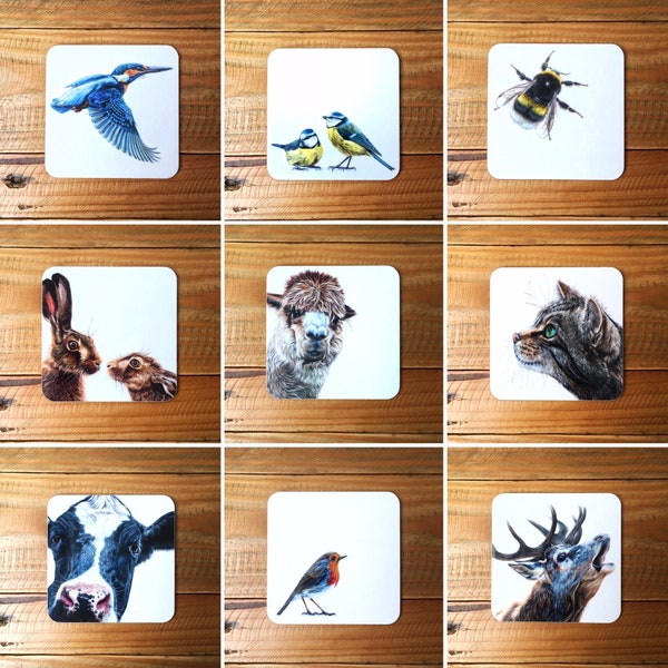 Animal Coasters - Etsy