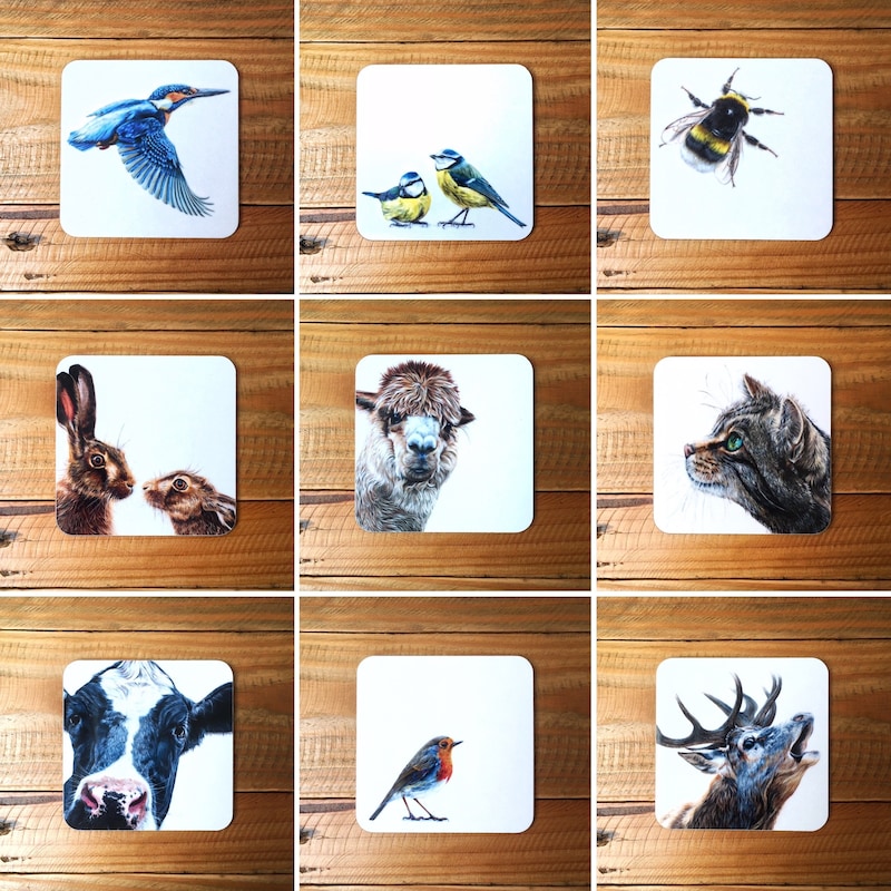 Leather Coaster Wildlife - Etsy