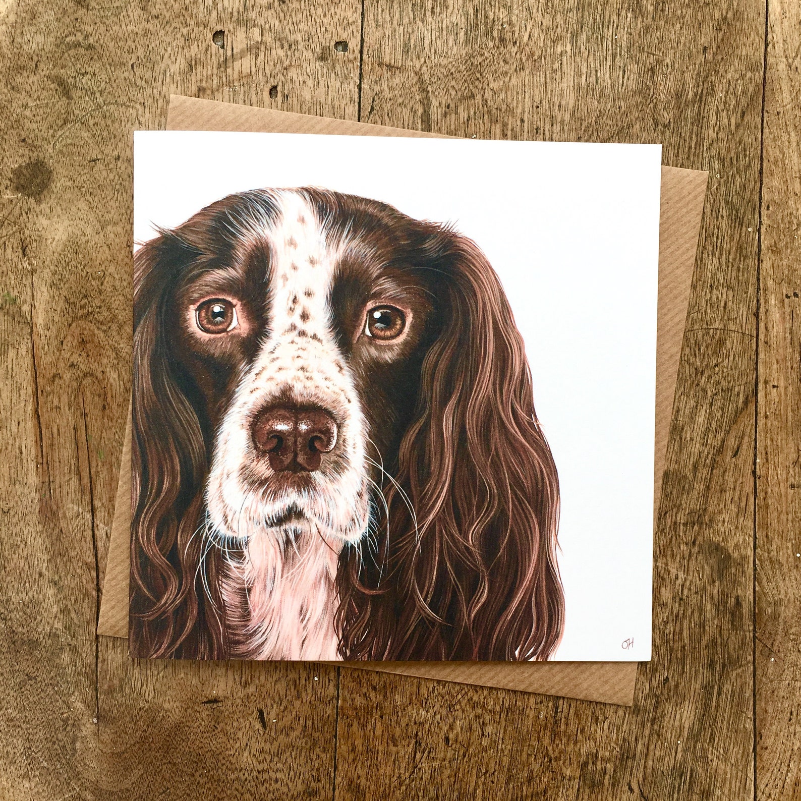 Springer Spaniel Greetings Card - Spaniel Card - Spaniel Art - Dog Card ...