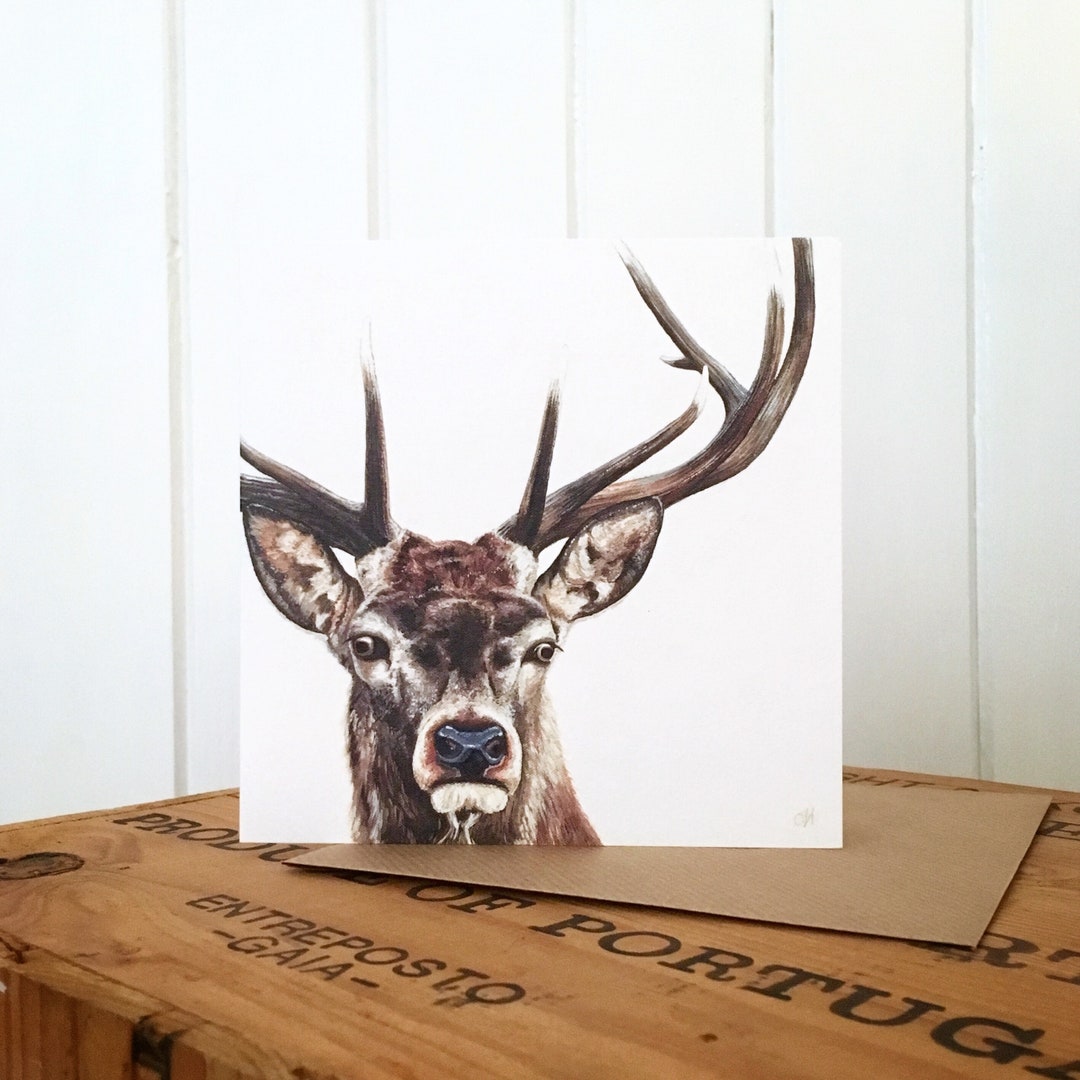Stag Greetings Card - Stag Card - Stag Painting - Deer Card - Birthday ...