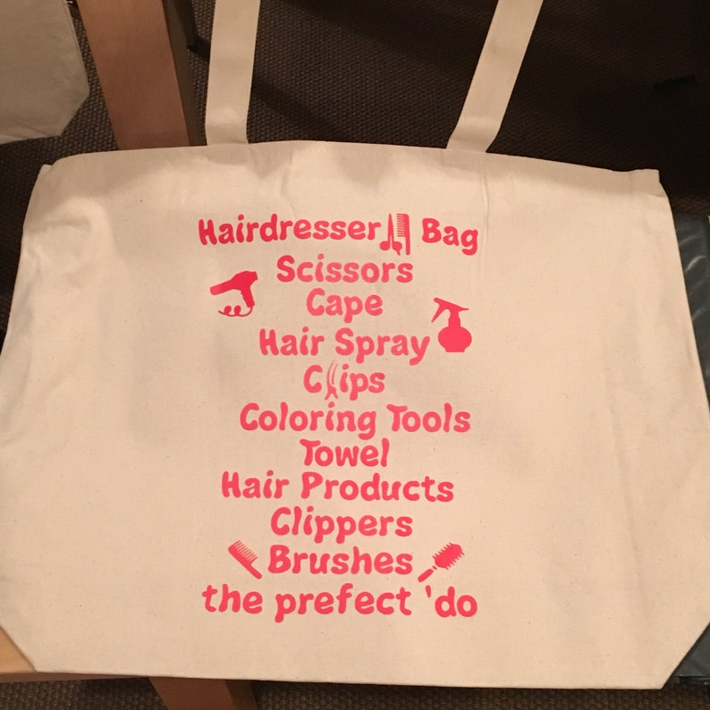 Hairdresser Canvas Tote Bag – Zippered Top, Travel Stylist Bag - Etsy