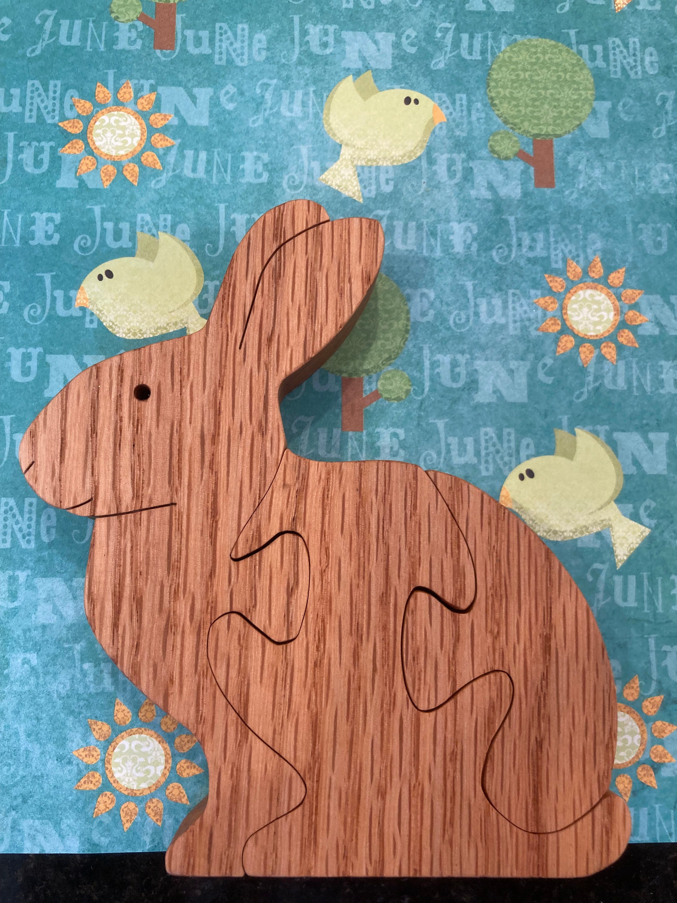 Wooden Rabbit Puzzle - Etsy