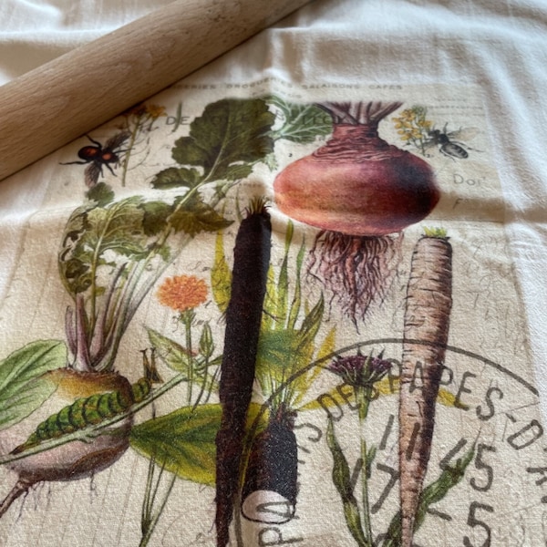 Vegetable Tea Towel - Etsy