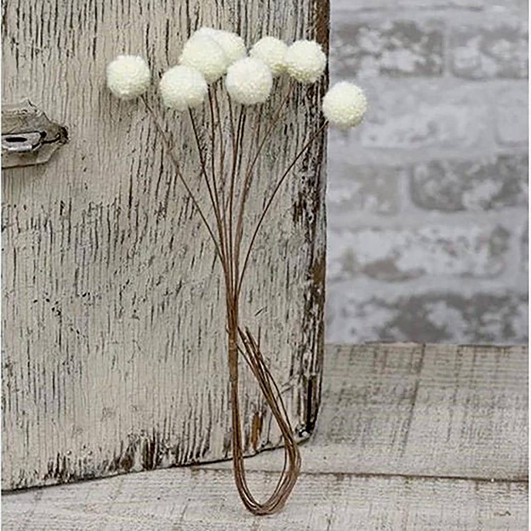 Home Decor- Faux Florals-billy Ball Bunch White 16" - Etsy