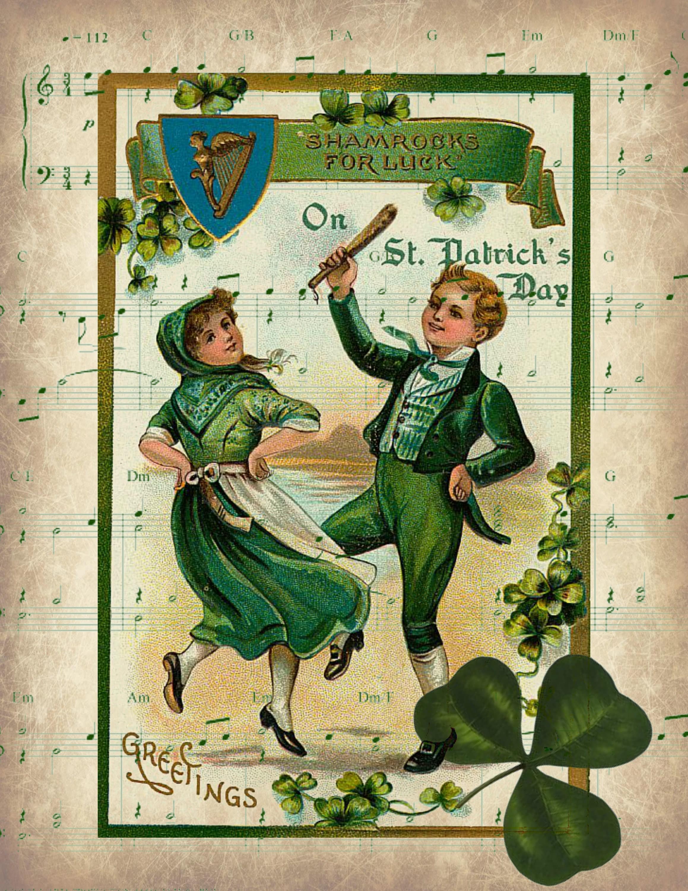 Vintage Art Print St Patrick Irish Jig - Etsy