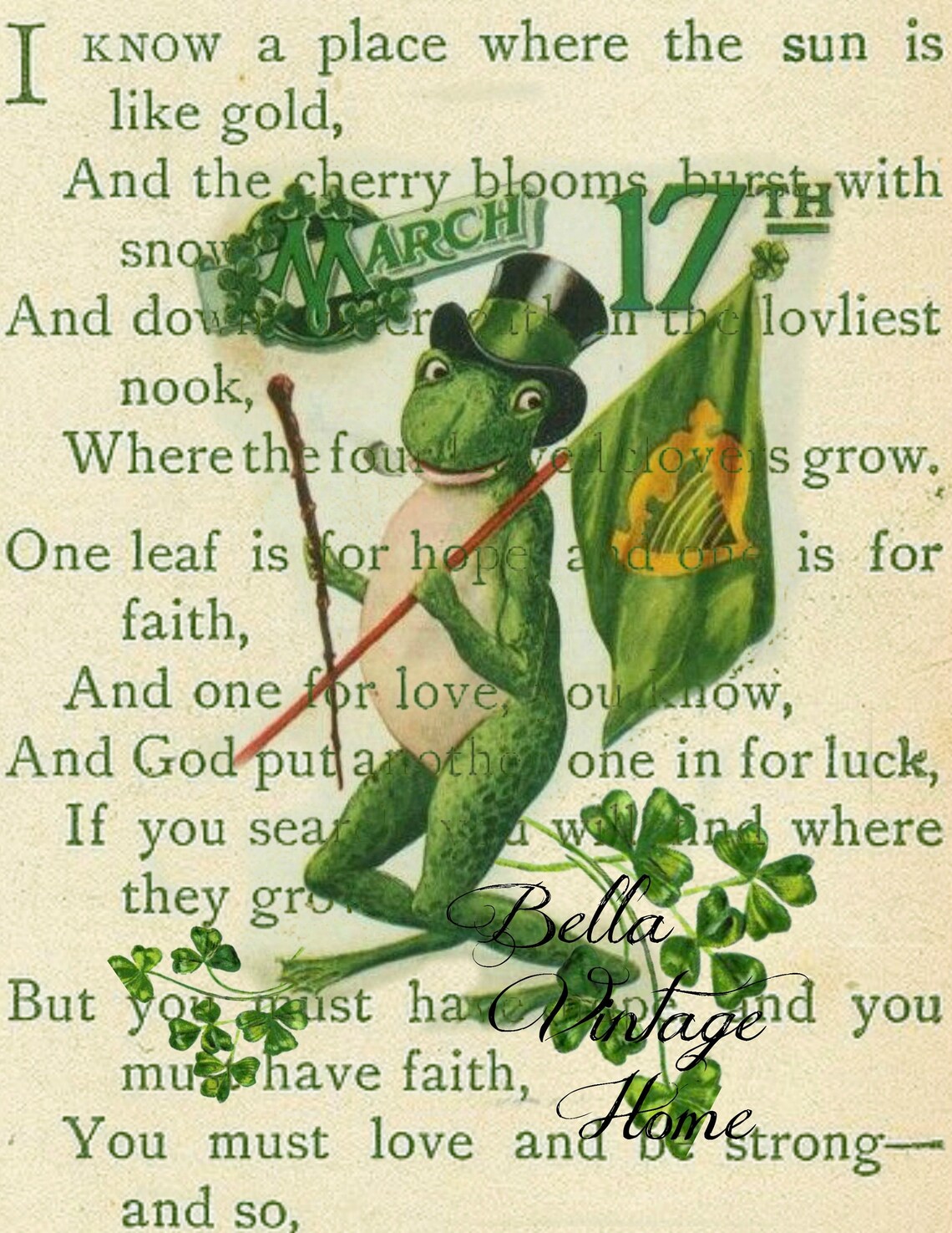 Vintage Art Print St Patrick Frog - Etsy